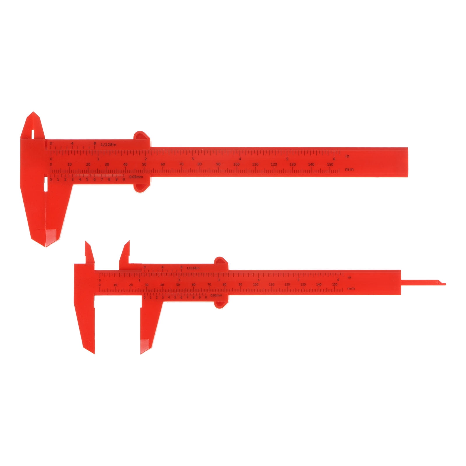 Uxcell 10pcs Mini Plastic Vernier Caliper 150mm/6" Double Scale Metric ...