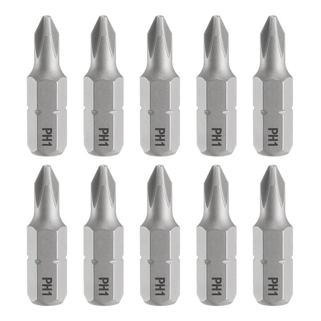 Uxcell 10pcs PH1 Phillips Screwdriver Bit 1/4" Hex Shank 25mm/1" Length Magnetic Cross Head Hex ...
