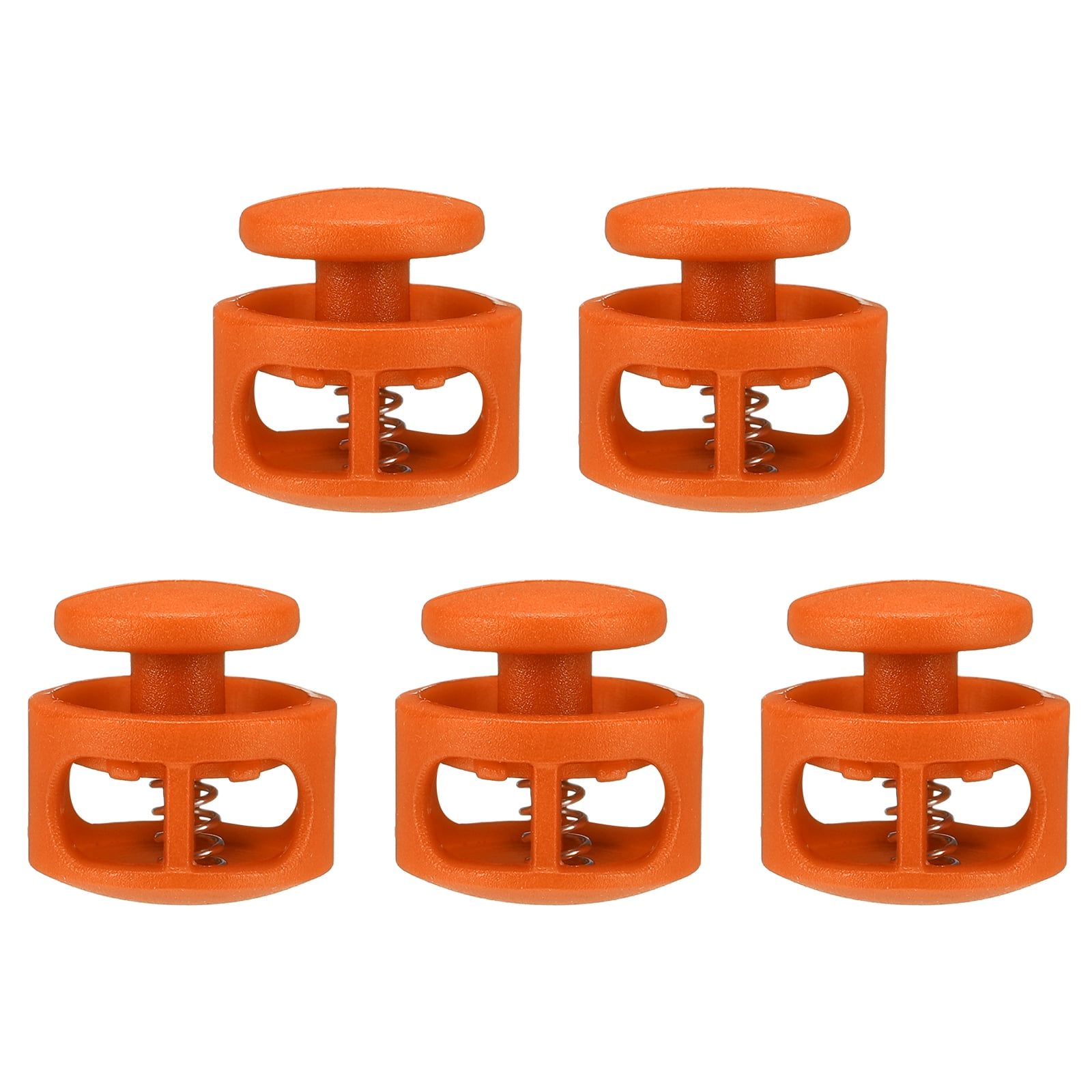 Uxcell 10pcs Plastic Cord Locks Double Hole Spring Toggle Stopper Clip ...