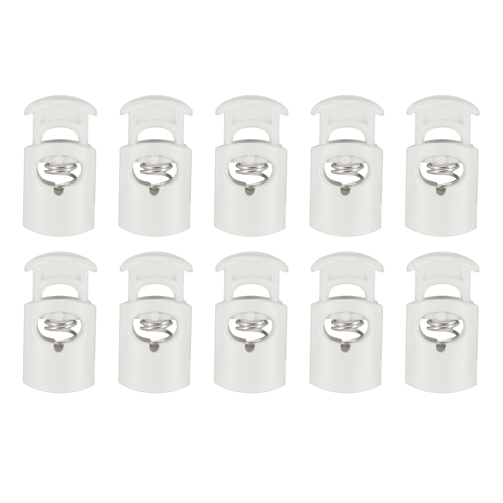 Uxcell 10pcs Plastic Cord Locks Single Hole Spring Toggle Stopper Clip ...