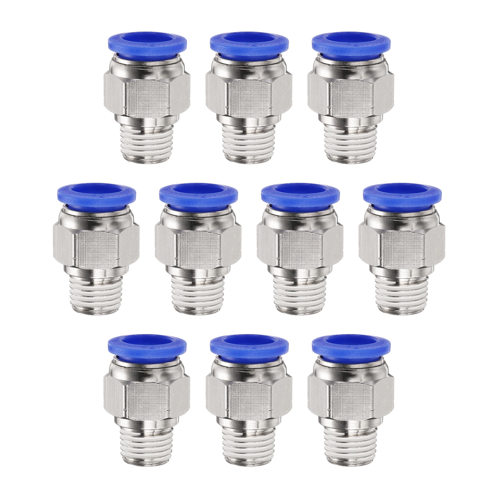 Uxcell 10pcs Push to Connect Fitting 12mm Tube OD x 1/4" NPT Thread ...