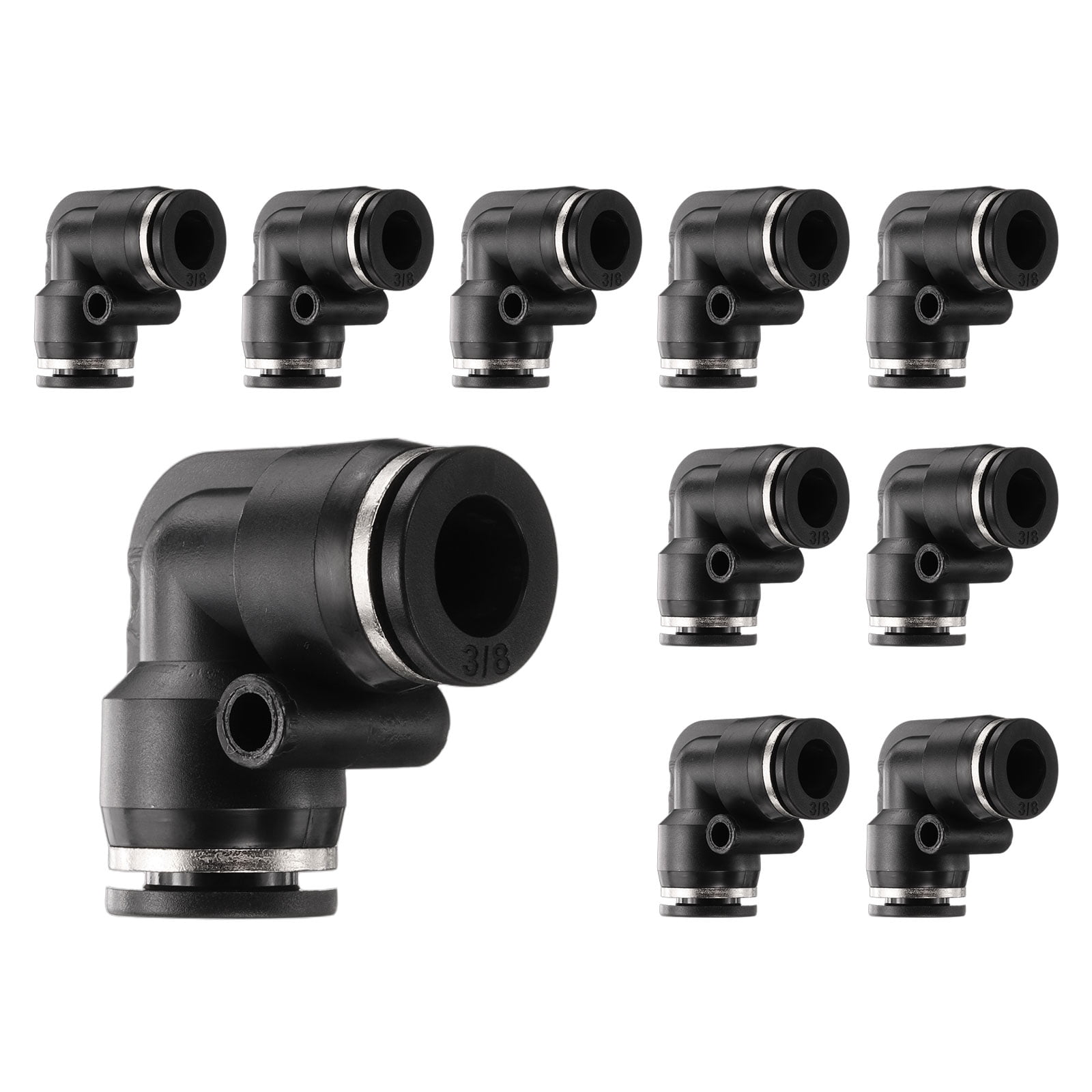 Uxcell 10pcs Push to Connect Fitting 3/8" Tube OD 90 Degree Quick ...
