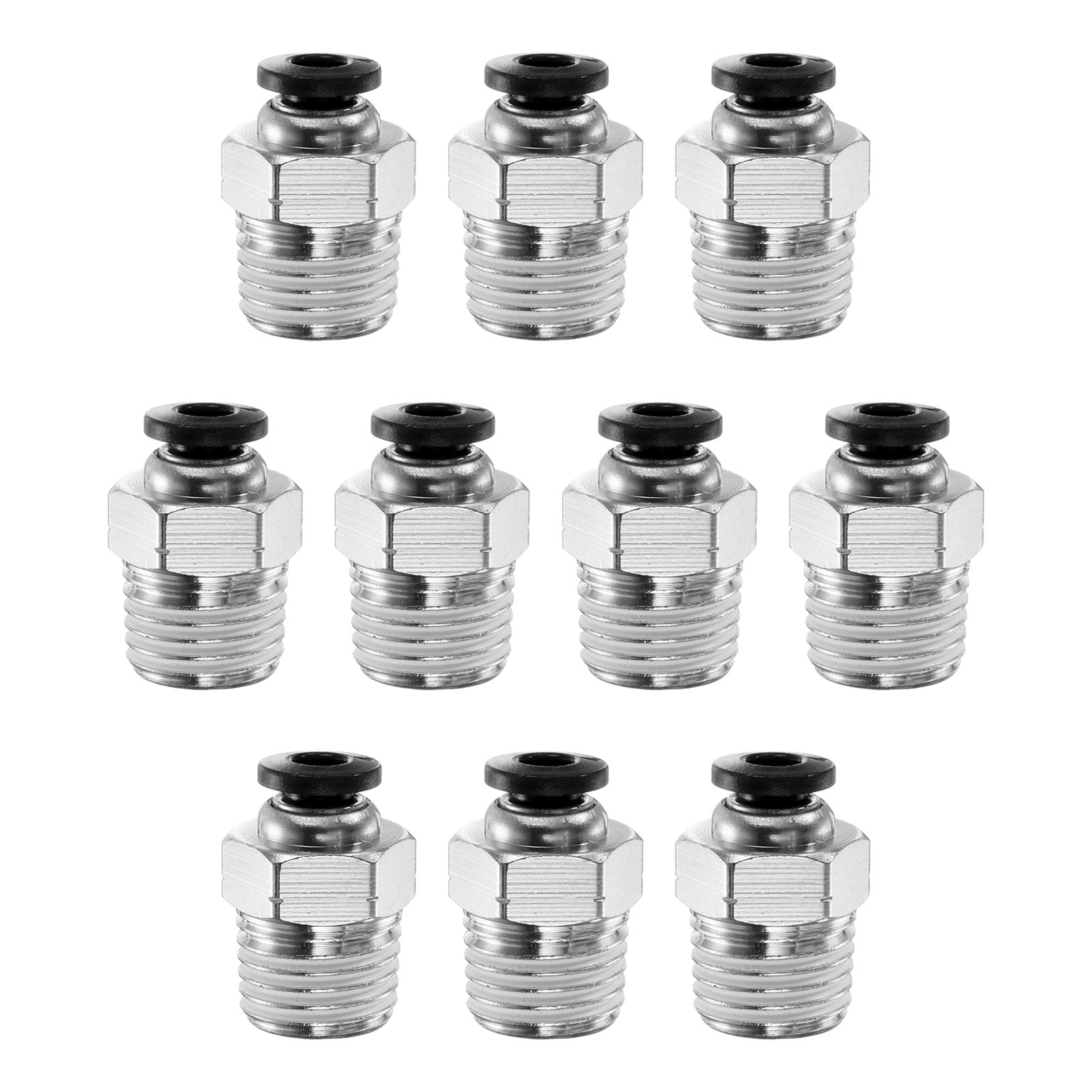 Uxcell 10pcs Push to Connect Fitting 4mm Tube OD x 1/4" NPT Thread Male ...