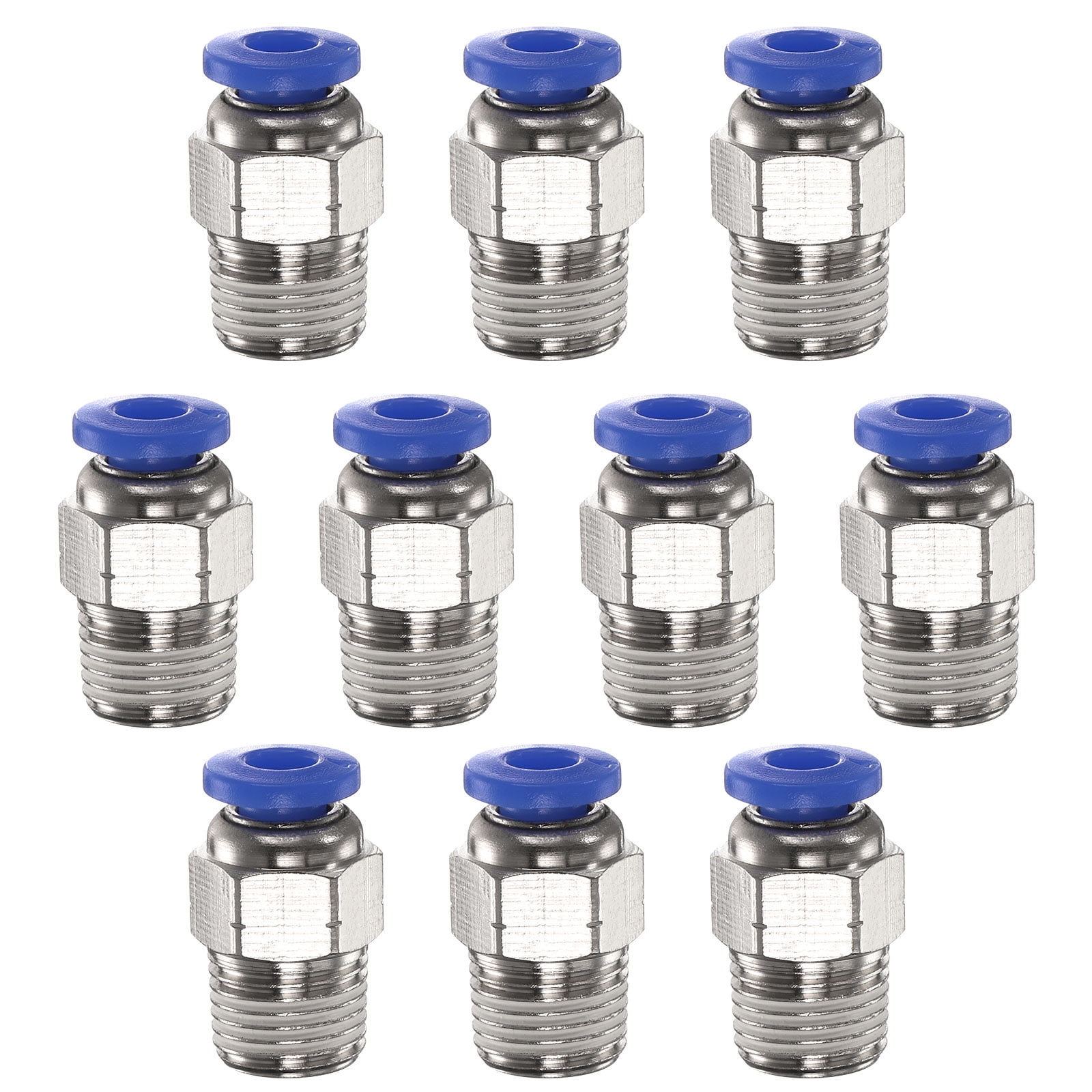 Uxcell 10pcs Push to Connect Fitting 4mm Tube OD x 1/8" NPT Thread Male Straight Quick Connector ...