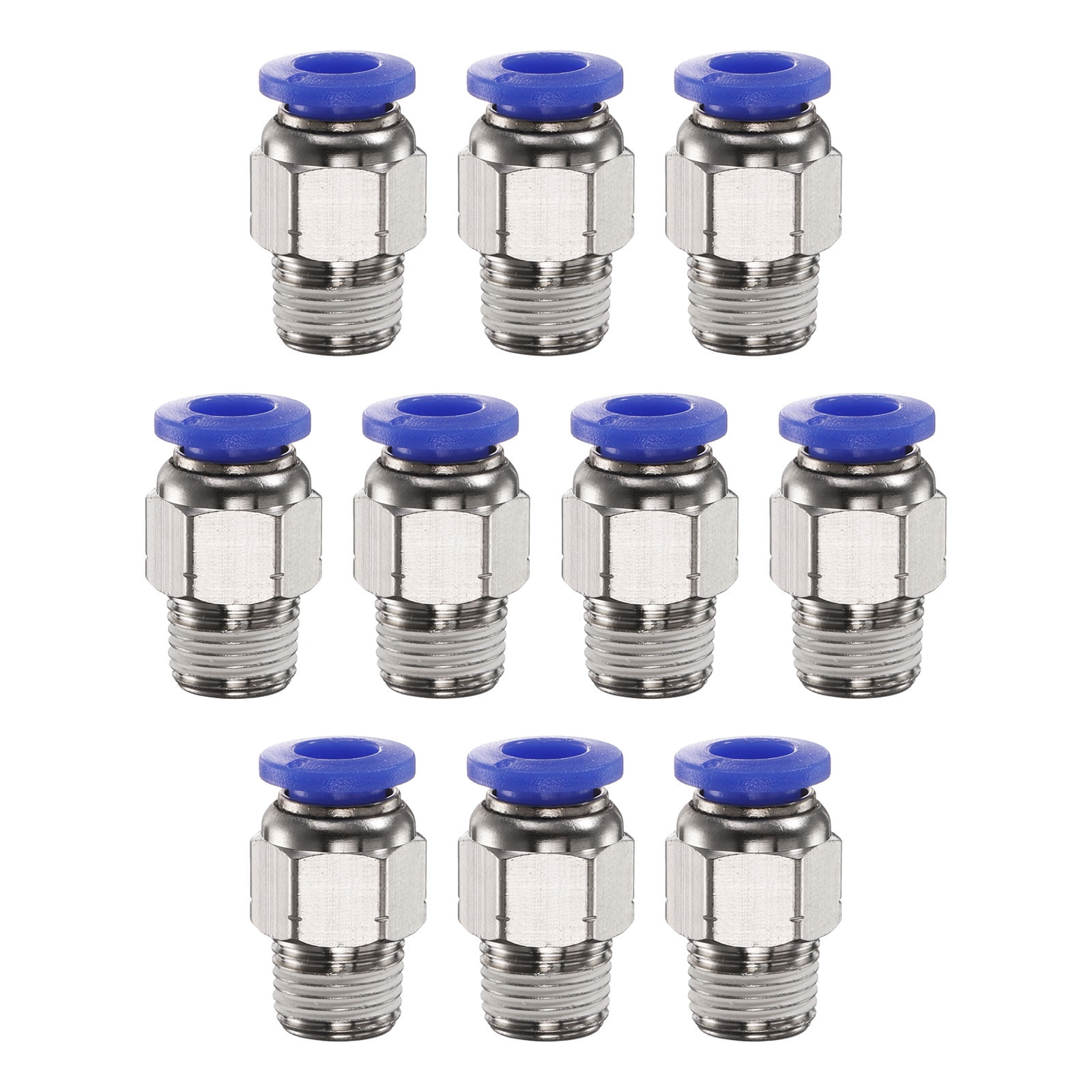 Uxcell 10pcs Push to Connect Fitting 6mm Tube OD x 1/8" NPT Thread Male Straight Quick Connector ...