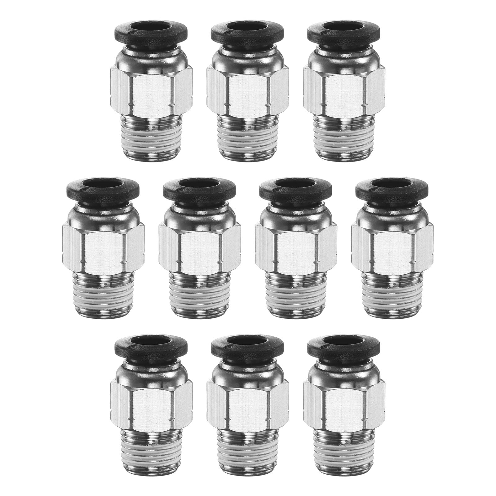 Uxcell 10pcs Push to Connect Fitting 6mm Tube OD x 1/8" NPT Thread Male ...