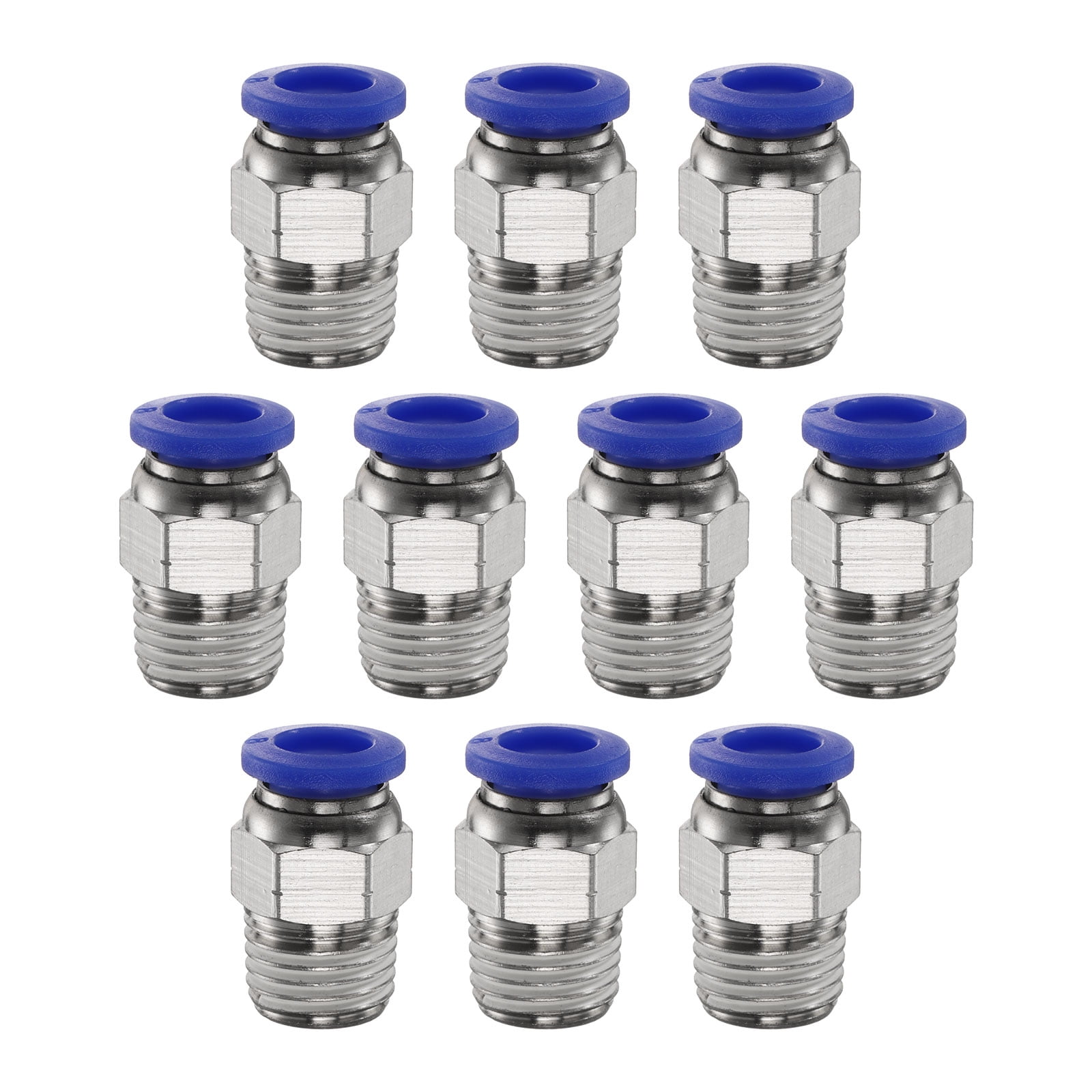 Uxcell 10pcs Push to Connect Fitting 8mm Tube OD x 1/4" NPT Thread Male ...