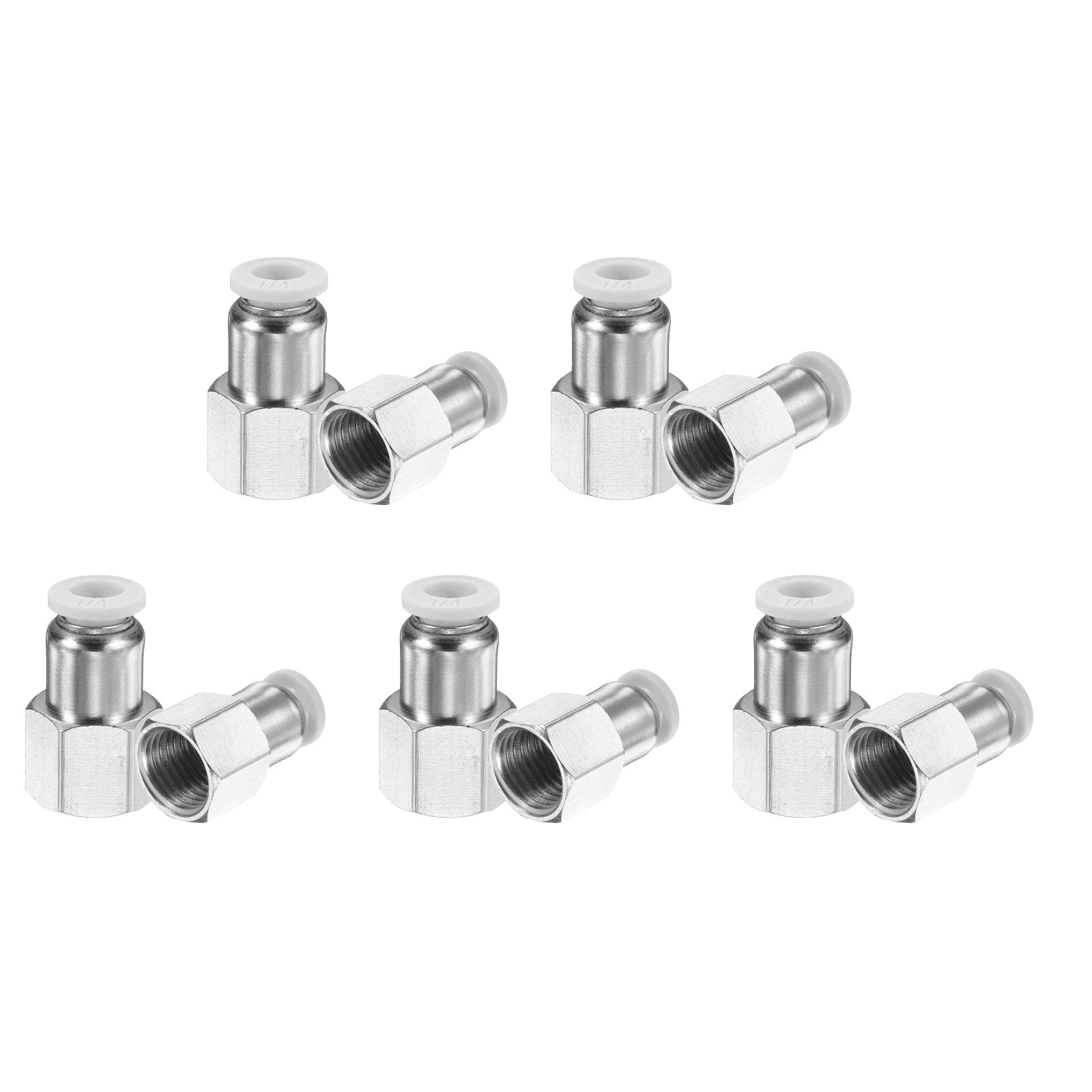 Uxcell 10pcs Push to Connect Fittings 1/4" Tube OD x 1/4" NPT Thread Female Straight Pneumatic ...