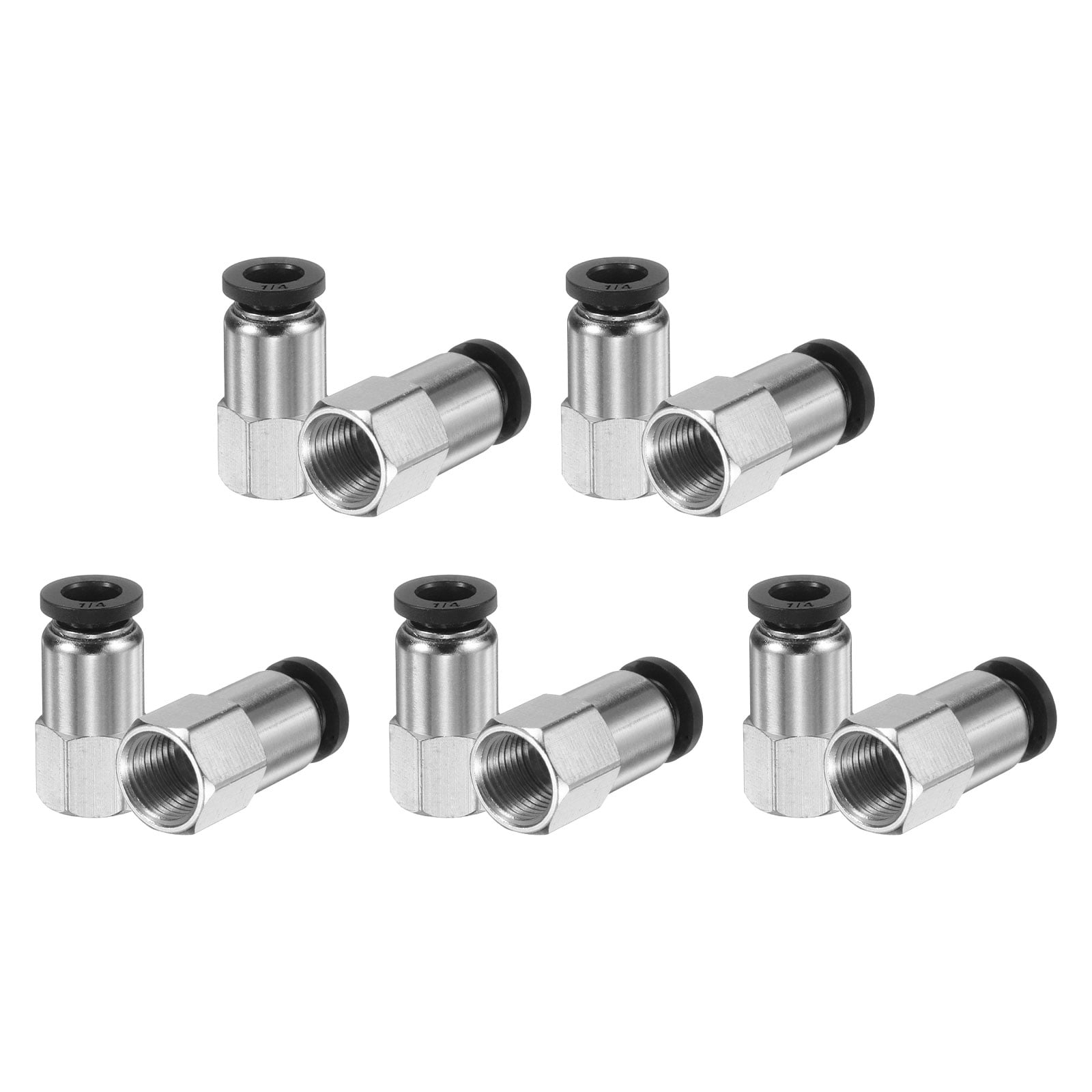 Uxcell 10pcs Push to Connect Fittings 1/4" Tube OD x 1/8" NPT Thread Female Straight Pneumatic ...