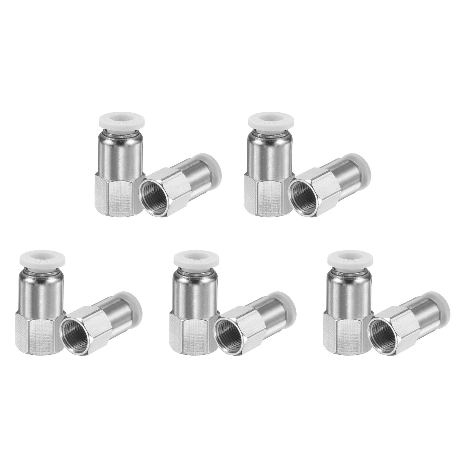 Uxcell 10pcs Push to Connect Fittings 1/4" Tube OD x 1/8" NPT Thread Female Straight Pneumatic ...