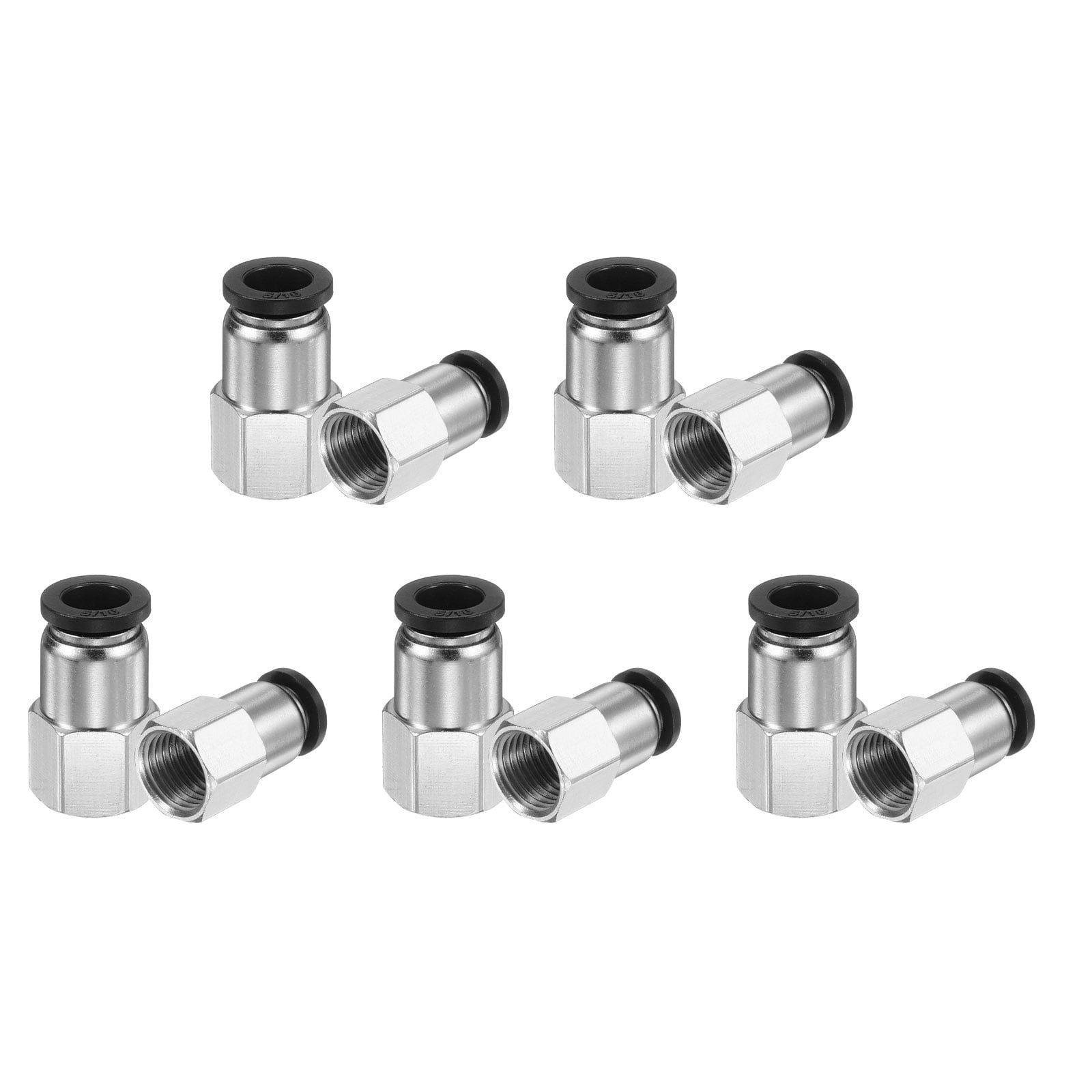 Uxcell 10pcs Push to Connect Fittings 5/16" Tube OD x 1/4" NPT Thread Female Straight Pneumatic ...