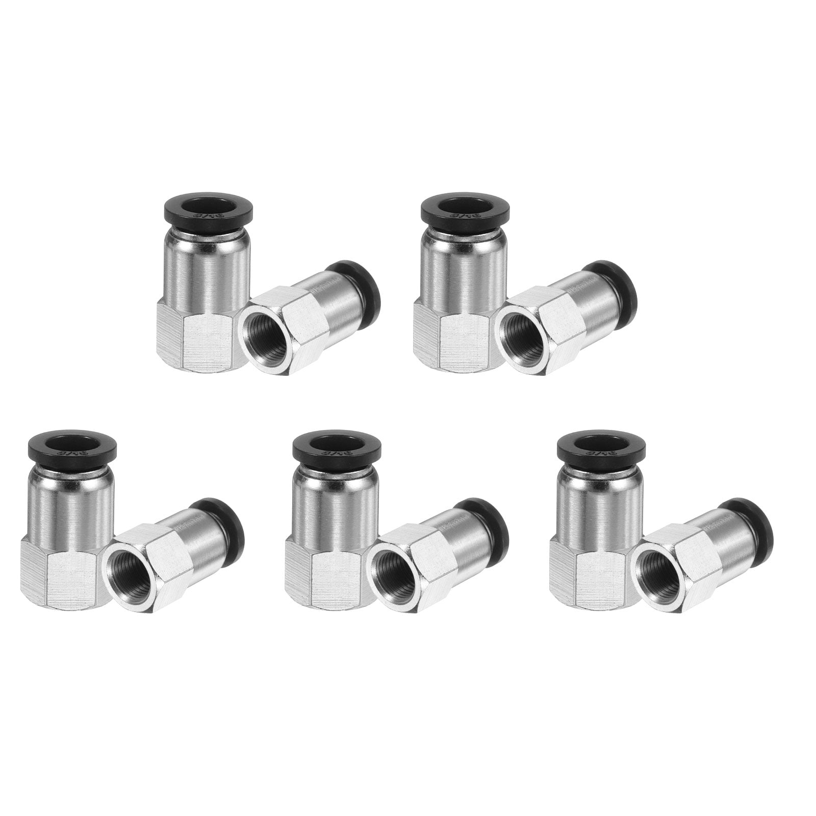 Uxcell 10pcs Push to Connect Fittings 5/16" Tube OD x 1/8" NPT Thread Female Straight Pneumatic ...
