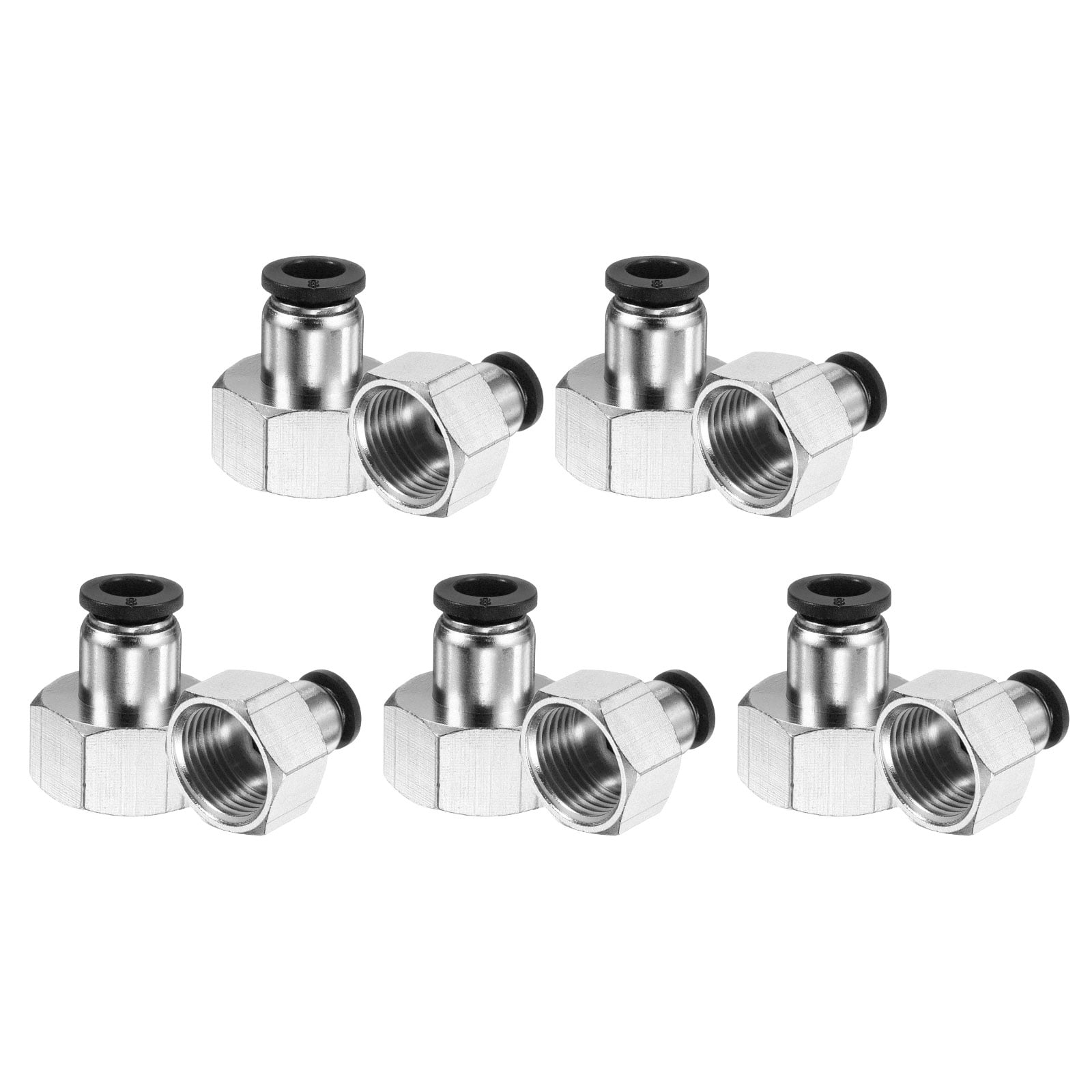 Uxcell 10pcs Push to Connect Fittings 8mm Tube OD x 1/2" NPT Thread Female Straight Pneumatic ...