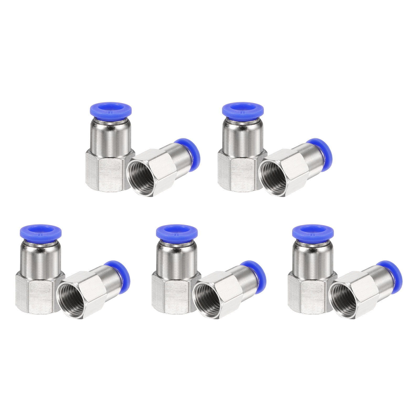Uxcell 10pcs Push to Connect Fittings 8mm Tube OD x 1/4" NPT Thread Female Straight Pneumatic ...