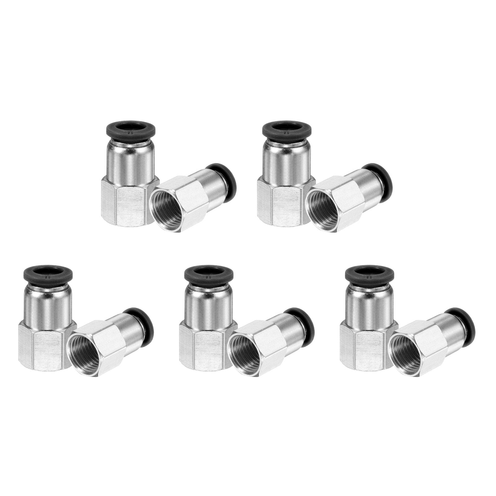 Uxcell 10pcs Push to Connect Fittings 8mm Tube OD x 1/4" NPT Thread ...