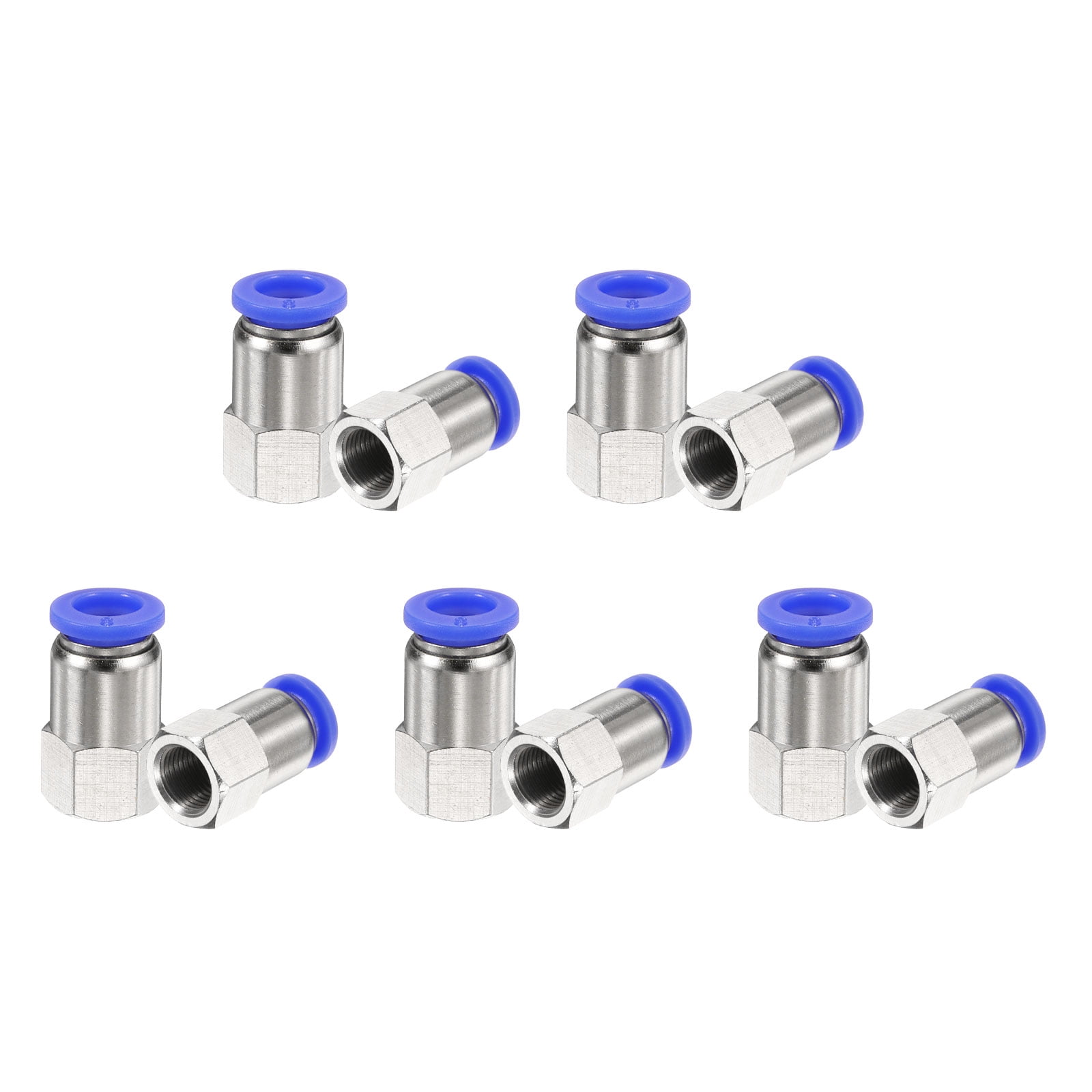 Uxcell 10pcs Push to Connect Fittings 8mm Tube OD x 1/8" NPT Thread Female Straight Pneumatic ...