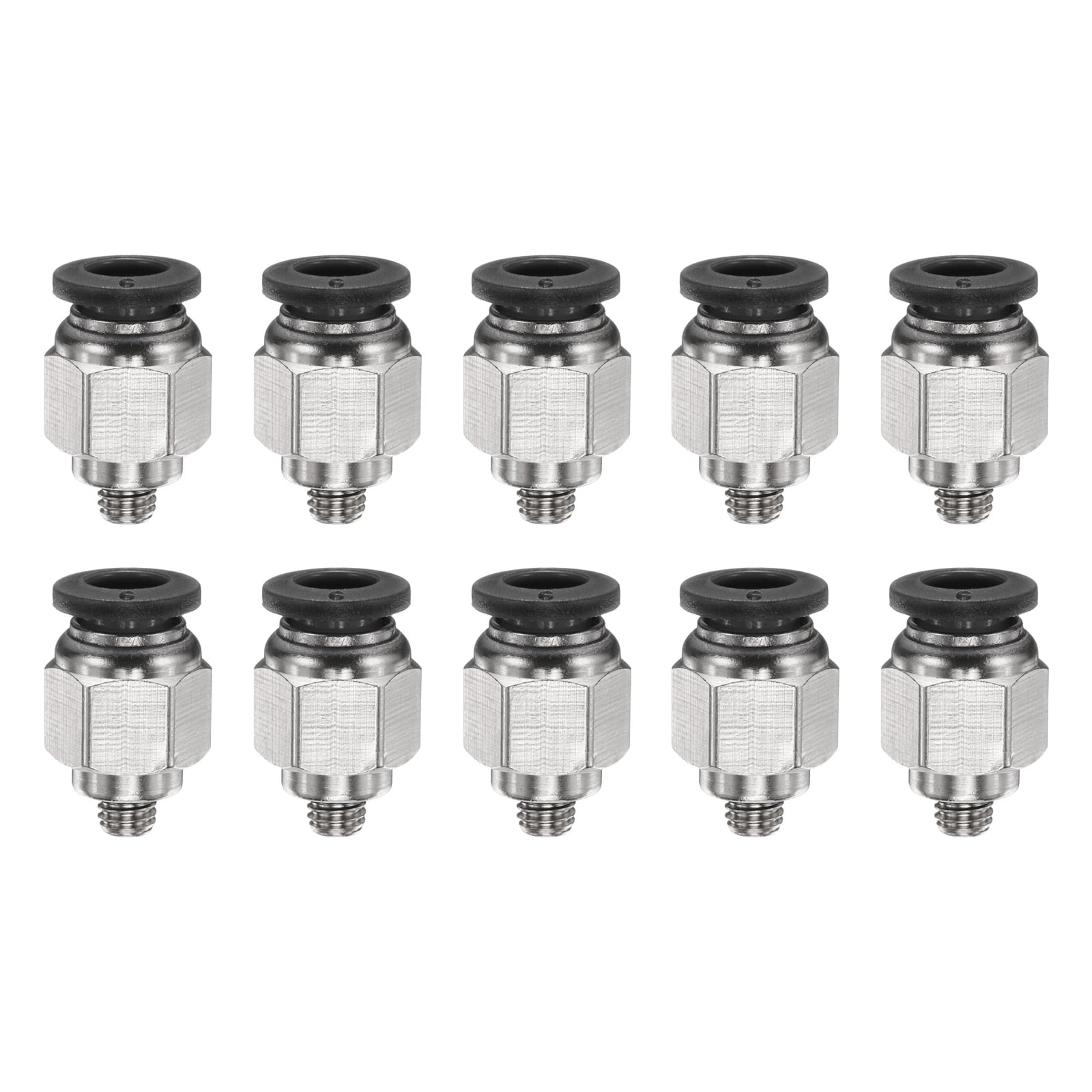 Uxcell 10pcs Push to Connect Fitting 6mm x 10-32" Thread Straight Union ...
