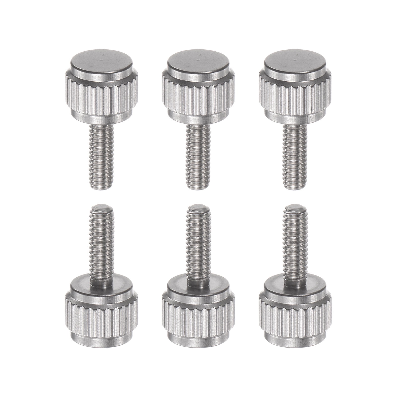 Uxcell 10Pcs Round Flat Head Knurled Thumb M2.5x8mm Hand Clamping Threaded Screws Knob Bolts for ...
