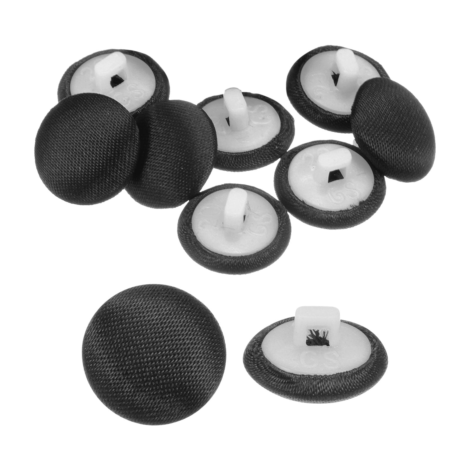 Uxcell 10pcs Satin Buttons 0.5" Smooth Satin Covered Round Buttons with ...