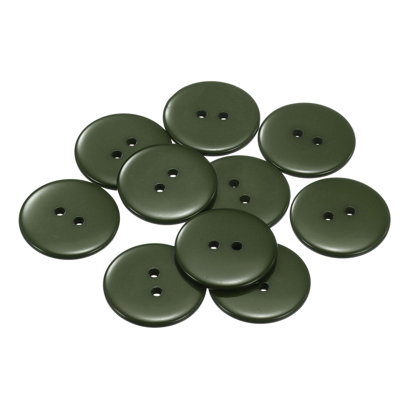 Uxcell 10Pcs Sewing Button 0.98" 2 Holes Resin Round Craft Replacement ...