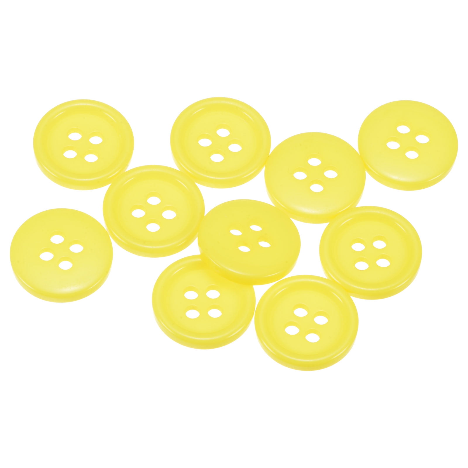 Uxcell 10Pcs Sewing Buttons 5/8"(15mm) Resin Round Flat 4-Hole Craft ...