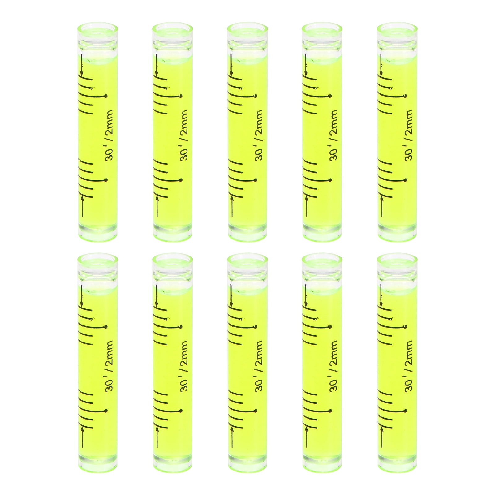 Uxcell 10pcs Small Cylindrical Bubble Level Vials 9x50mm PMMA Mini ...
