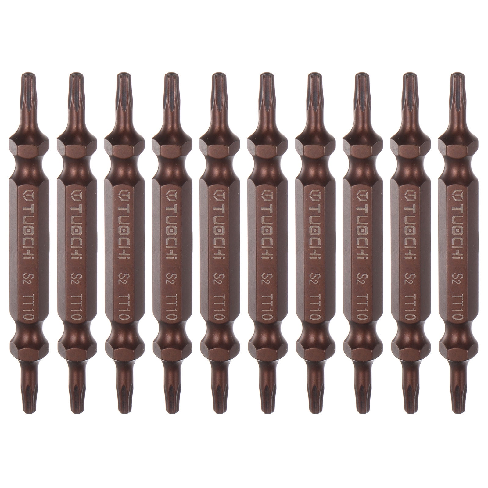 Uxcell 10pcs T10 Magnetic Double-Ended Screwdriver Bits 1/4" Hex Shank ...