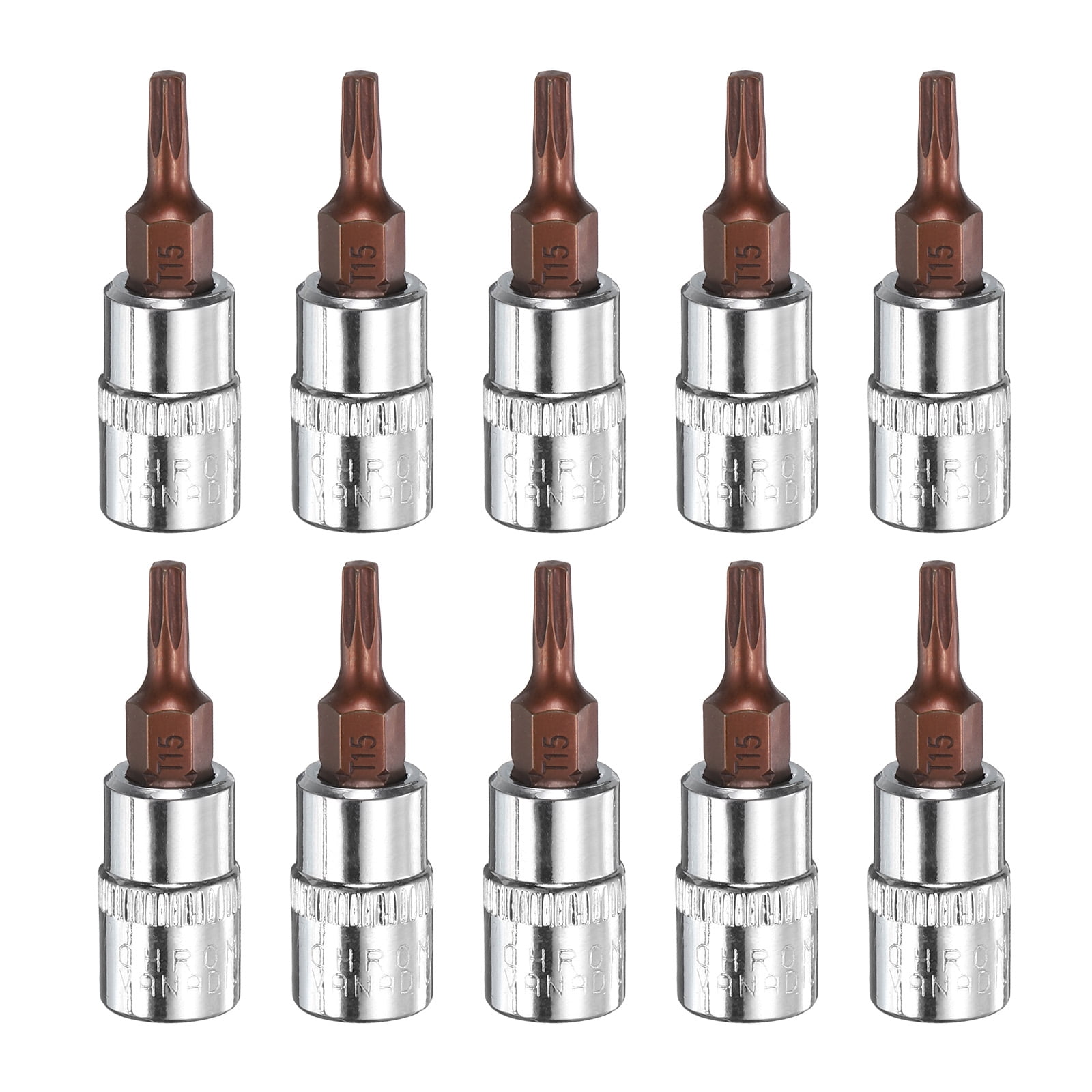 Uxcell 10pcs T15 Torx Bit Socket 1/4" Square Drive Star 6 Point Extension Impact Bit Power Nut ...