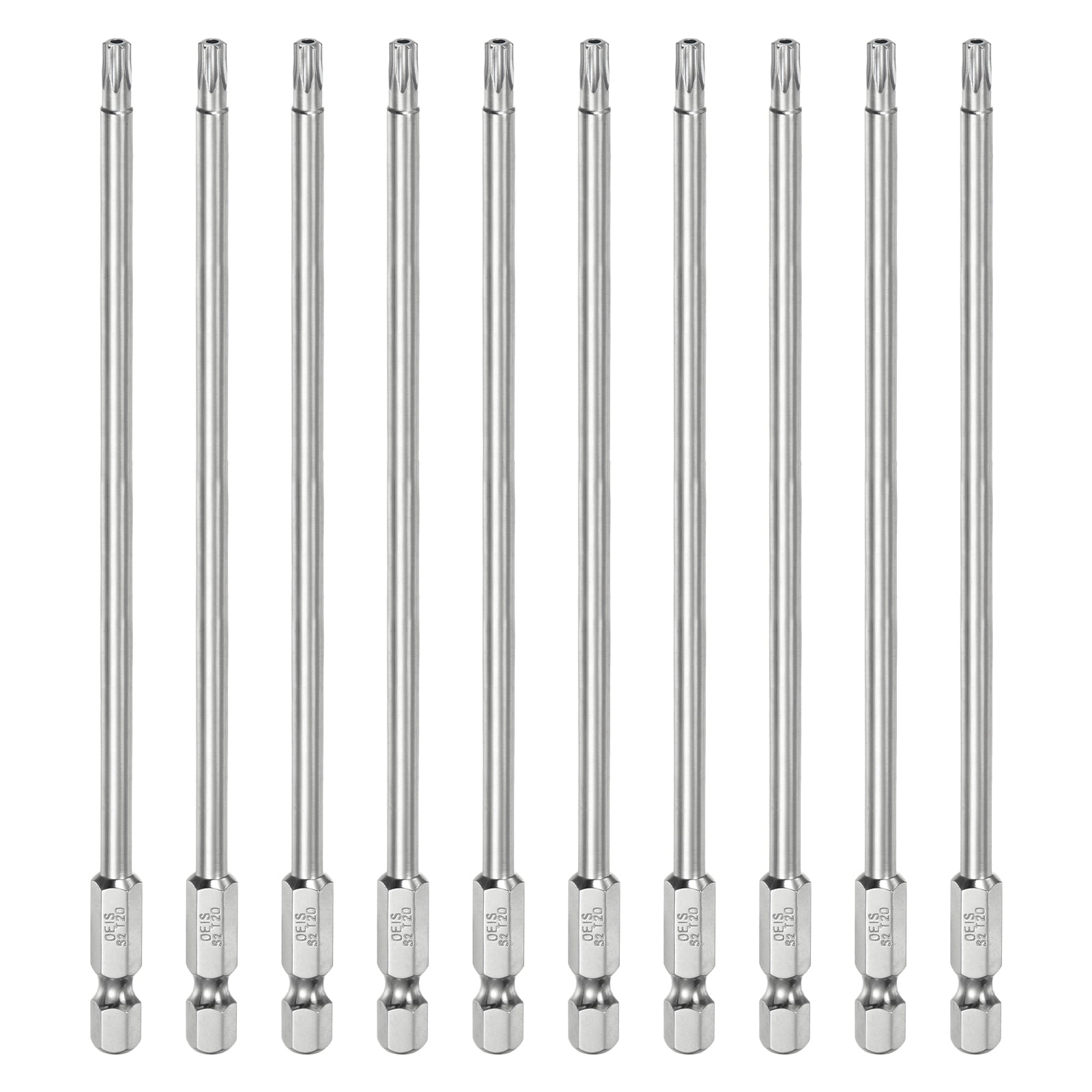 Uxcell 10pcs T20 Security Torx Bit 1/4" Hex Shank 6" S2 Steel Magnetic ...