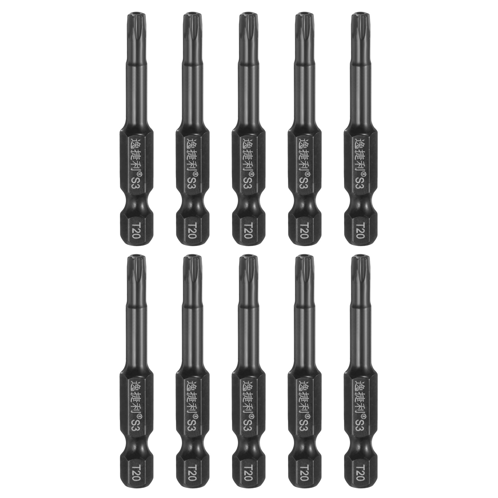 Uxcell 10pcs T20 Torx Screwdriver Bit 1/4" Hex Shank 50mm/2" Length S3 ...