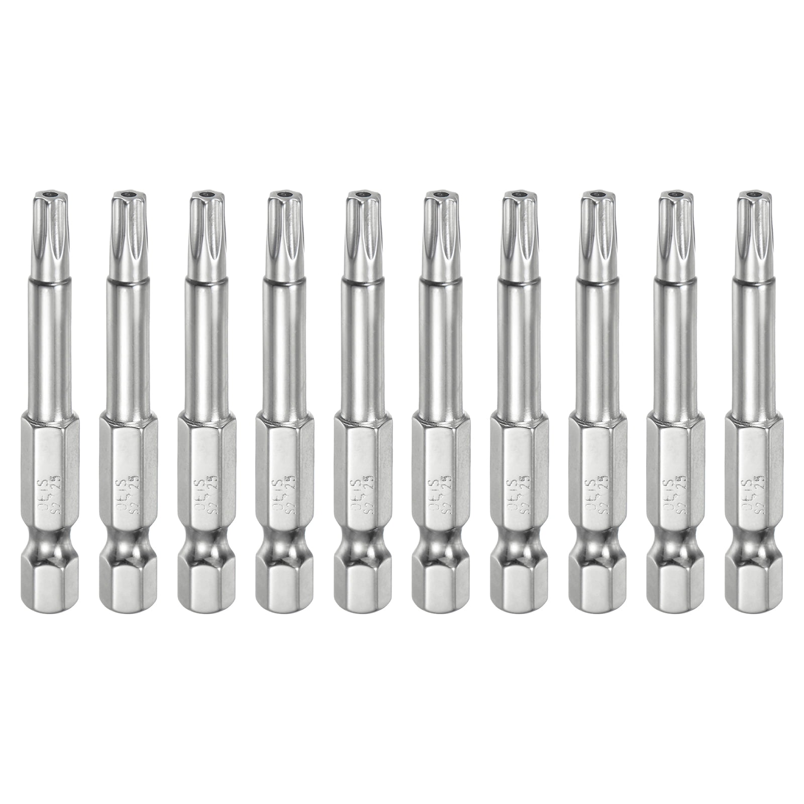 Uxcell 10pcs T25 Security Torx Bit 1/4" Hex Shank 2" S2 Steel Magnetic ...