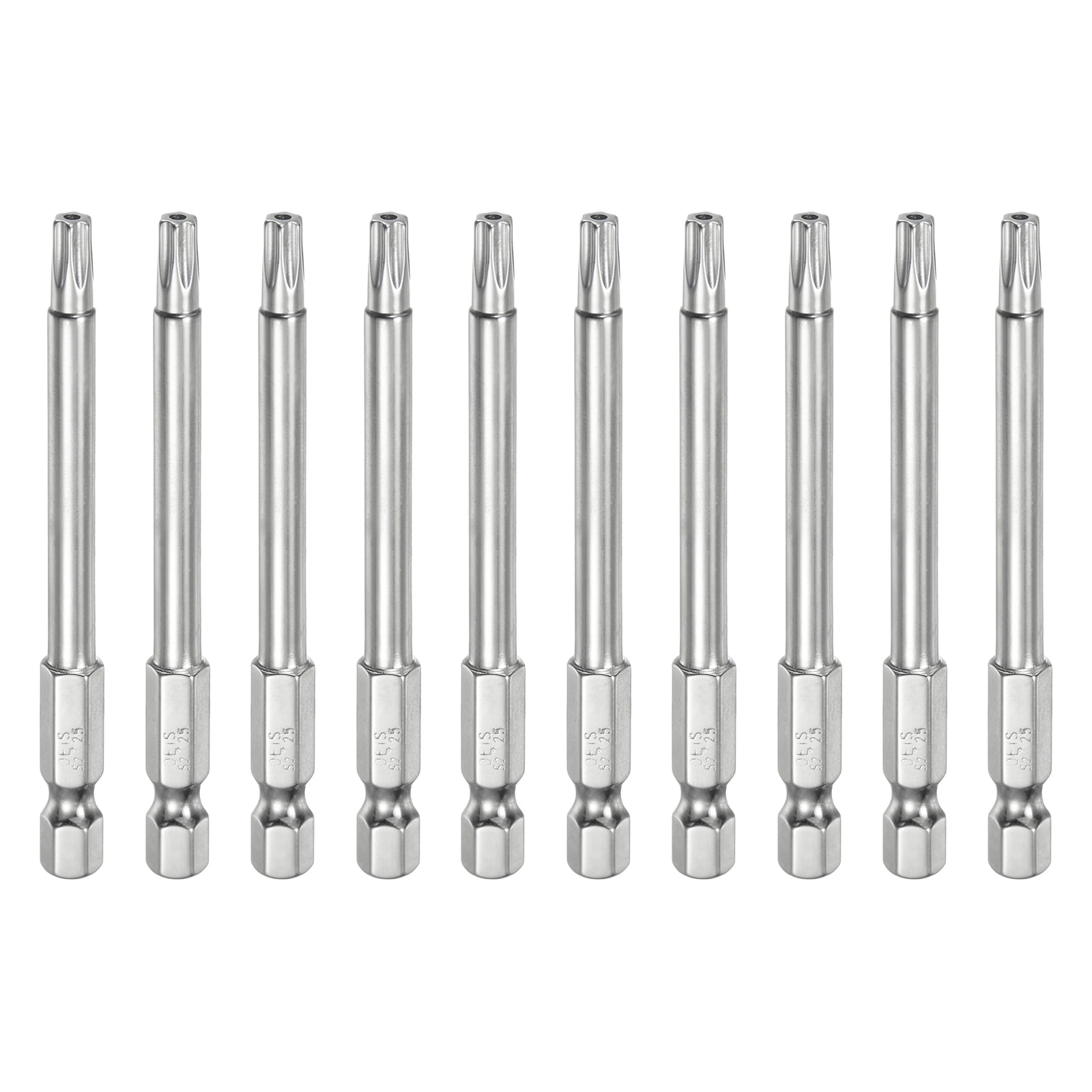 Uxcell 10pcs T25 Security Torx Bit 1/4" Hex Shank 3" S2 Steel Magnetic ...