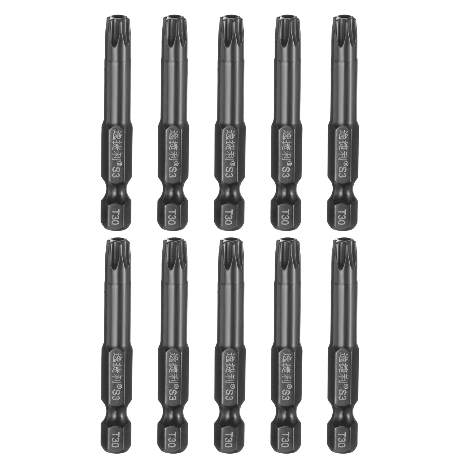 Uxcell 10pcs T30 Torx Screwdriver Bit 1/4" Hex Shank 50mm/2" Length S3 ...