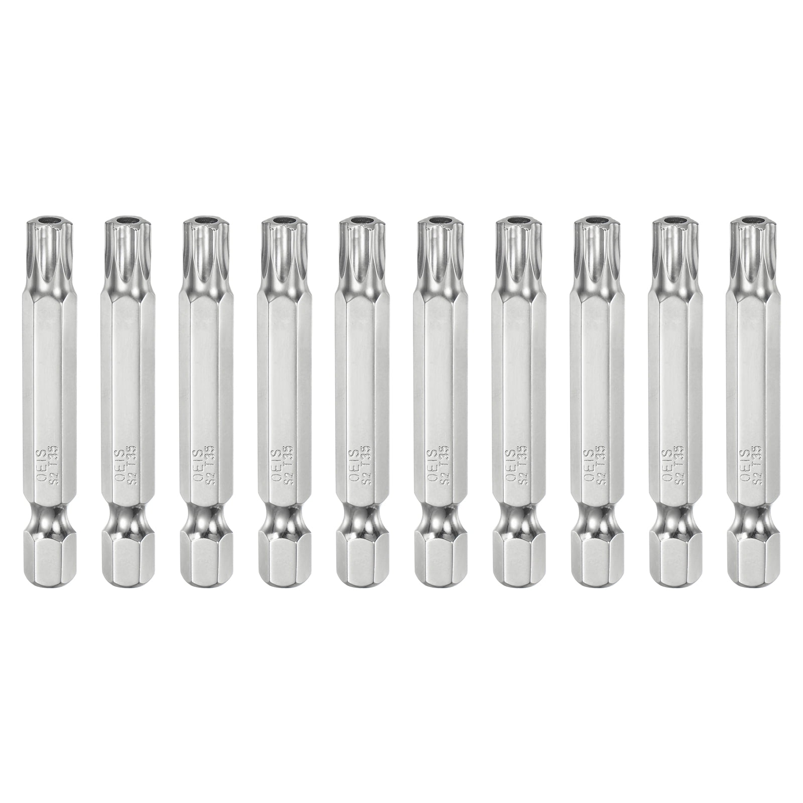 Uxcell 10pcs T35 Security Torx Bit 1/4" Hex Shank 2" S2 Steel Magnetic Tamper Resistant Star ...