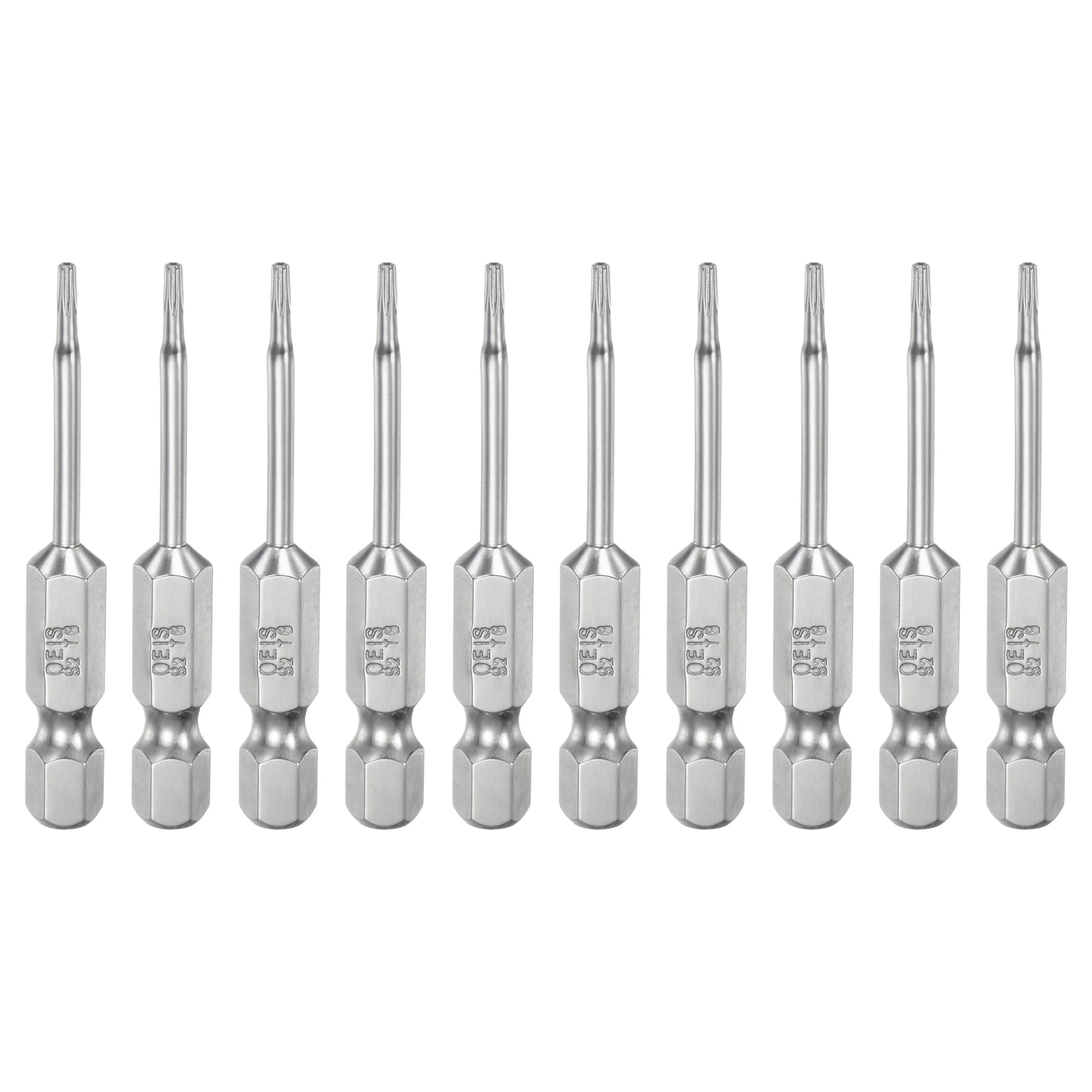 Uxcell 10pcs T6 Security Torx Bit 1/4" Hex Shank 2" S2 Steel Magnetic ...