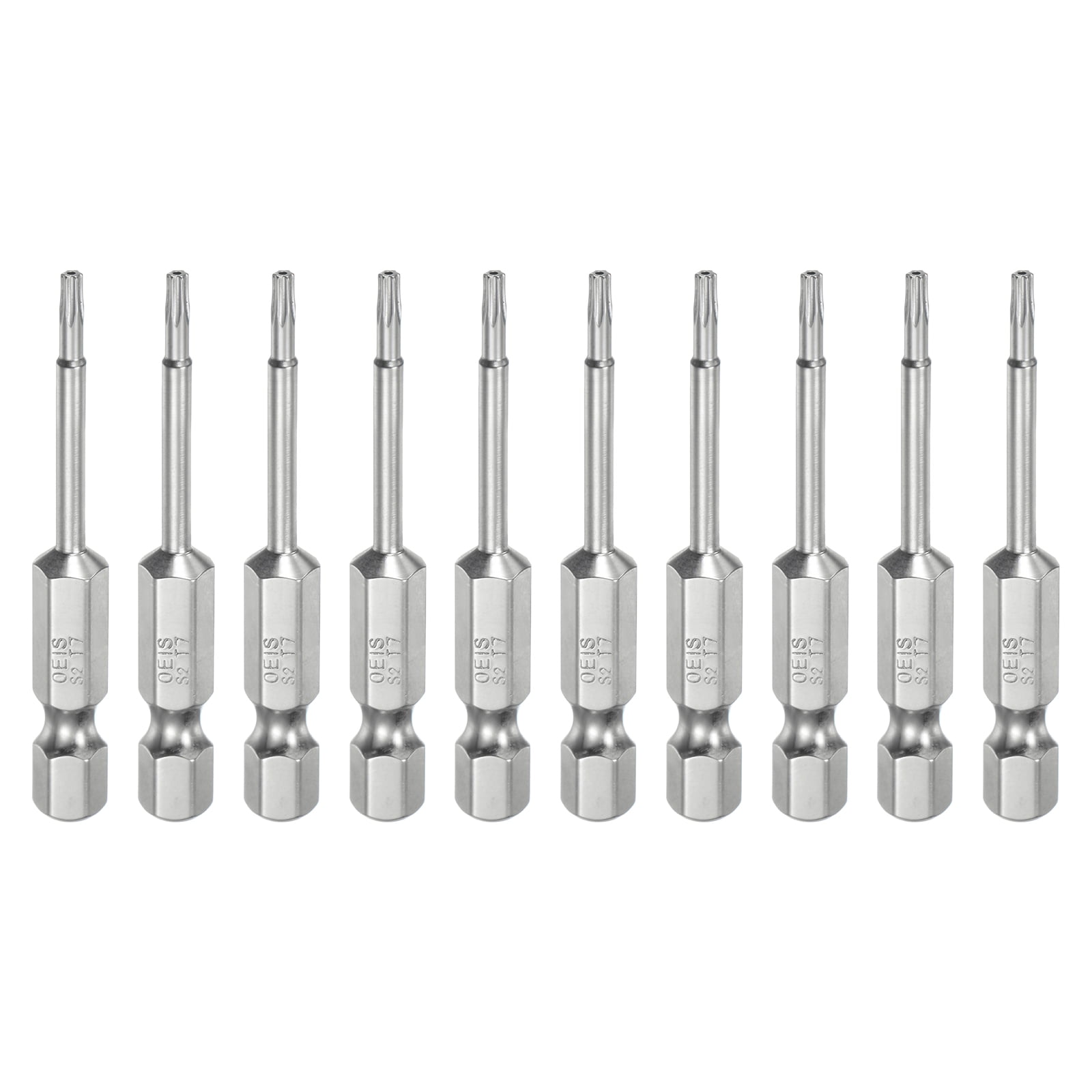 Uxcell 10pcs T7 Security Torx Bit 1/4" Hex Shank 2" S2 Steel Magnetic ...