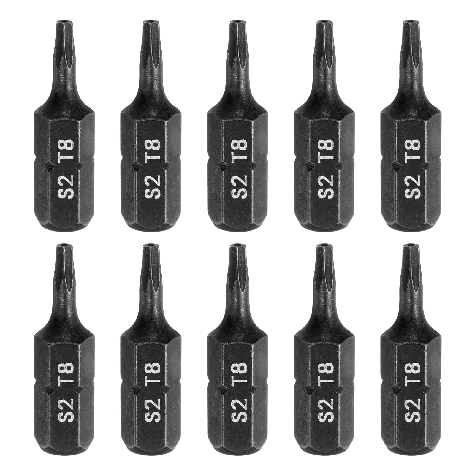 Uxcell 10pcs T8 Torx Screwdriver Bit 1/4" Hex Shank 25mm/1" Length S2 ...