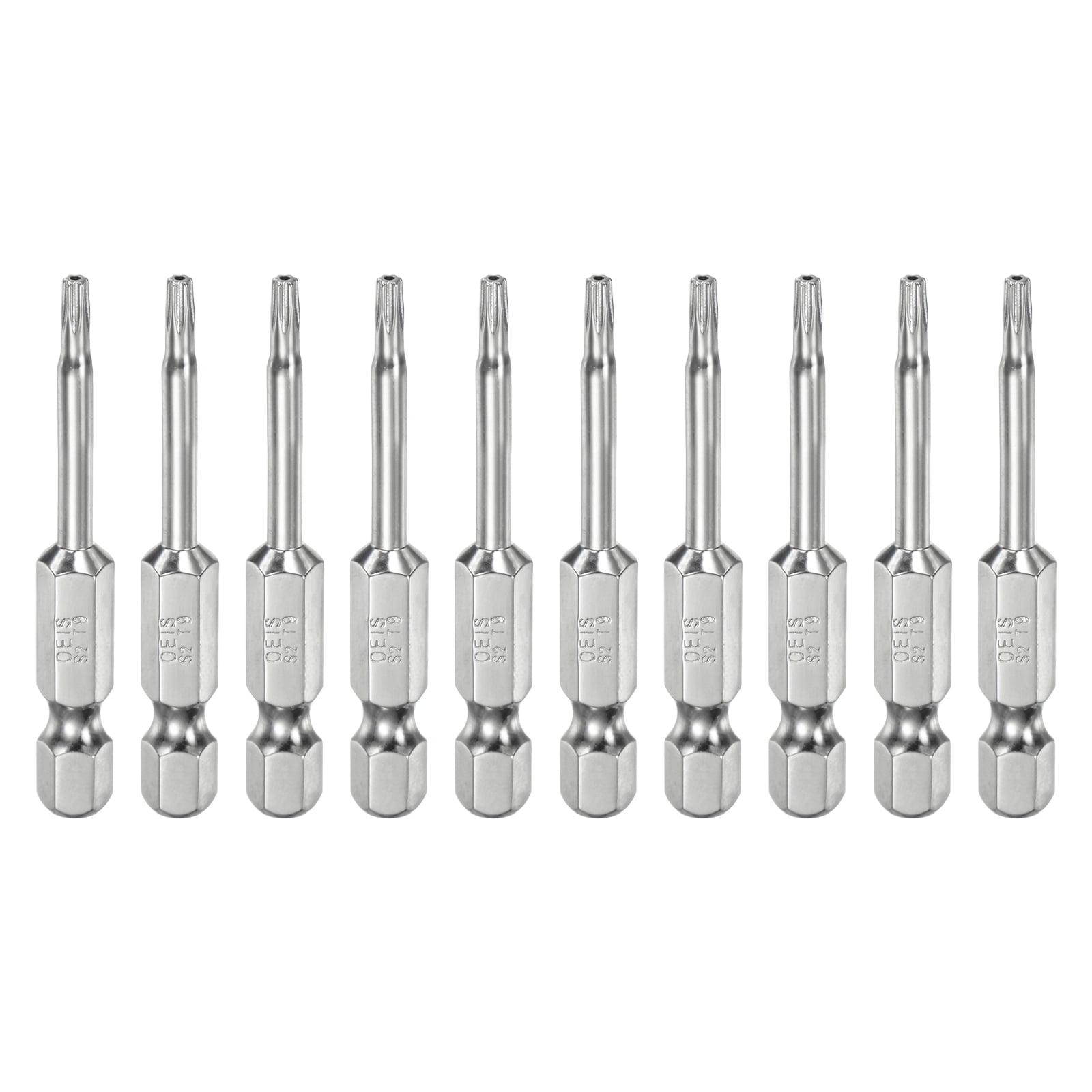 Uxcell 10pcs T9 Security Torx Bit 1/4" Hex Shank 2" S2 Steel Magnetic ...