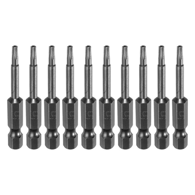 Uxcell 10pcs TS10 Magnetic Security Star 5 Point Torx Screwdriver Bit 1/4" Hex Shank 2" Length ...