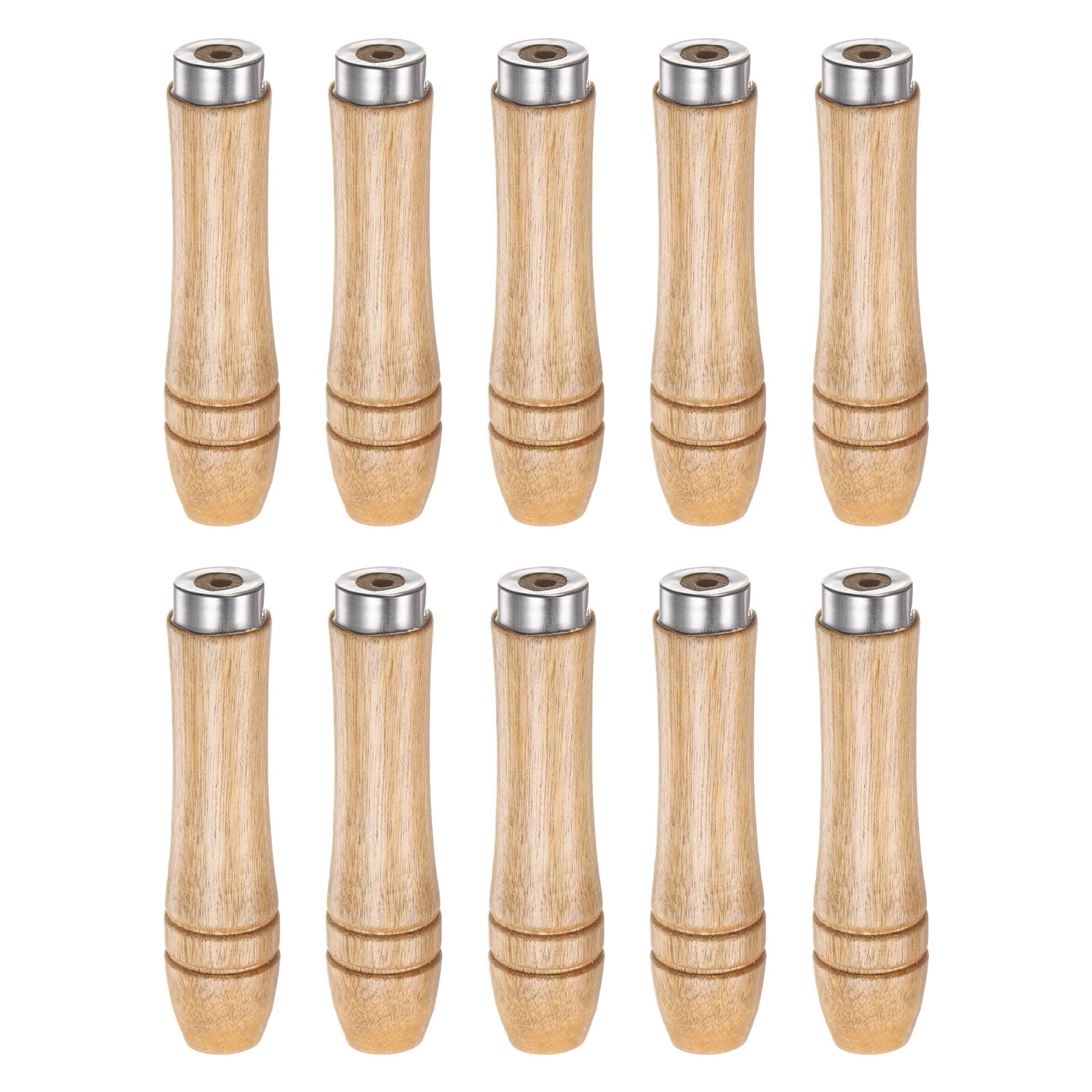Uxcell 10pcs Wooden File Handle 3.54 Inch Round Hole Ergonomic Handles ...