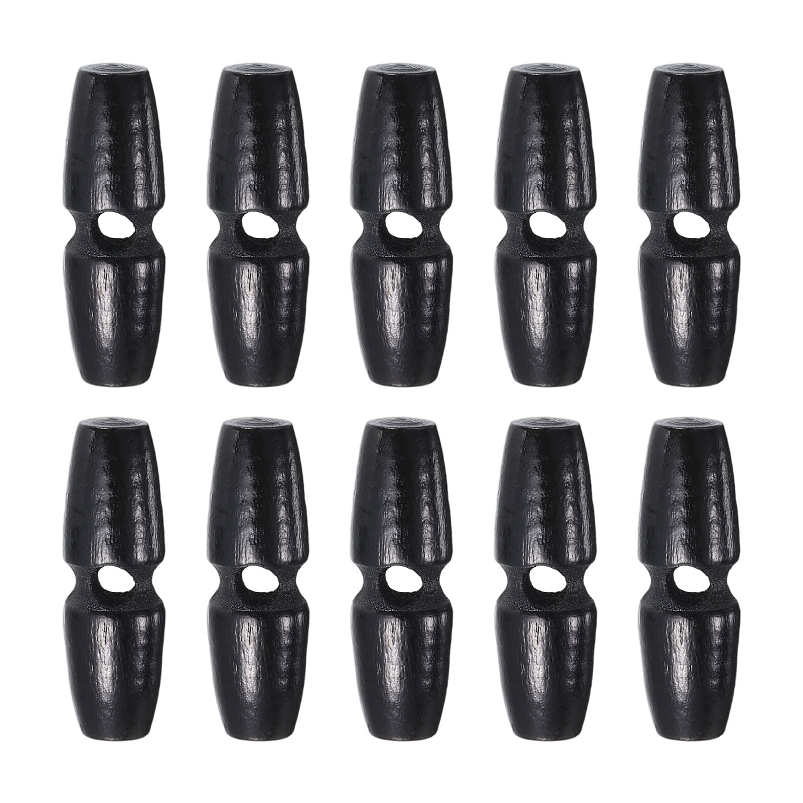 Uxcell 10pcs Wooden Toggle Buttons 30mm / 1.2" Single Hole Wood Olive ...
