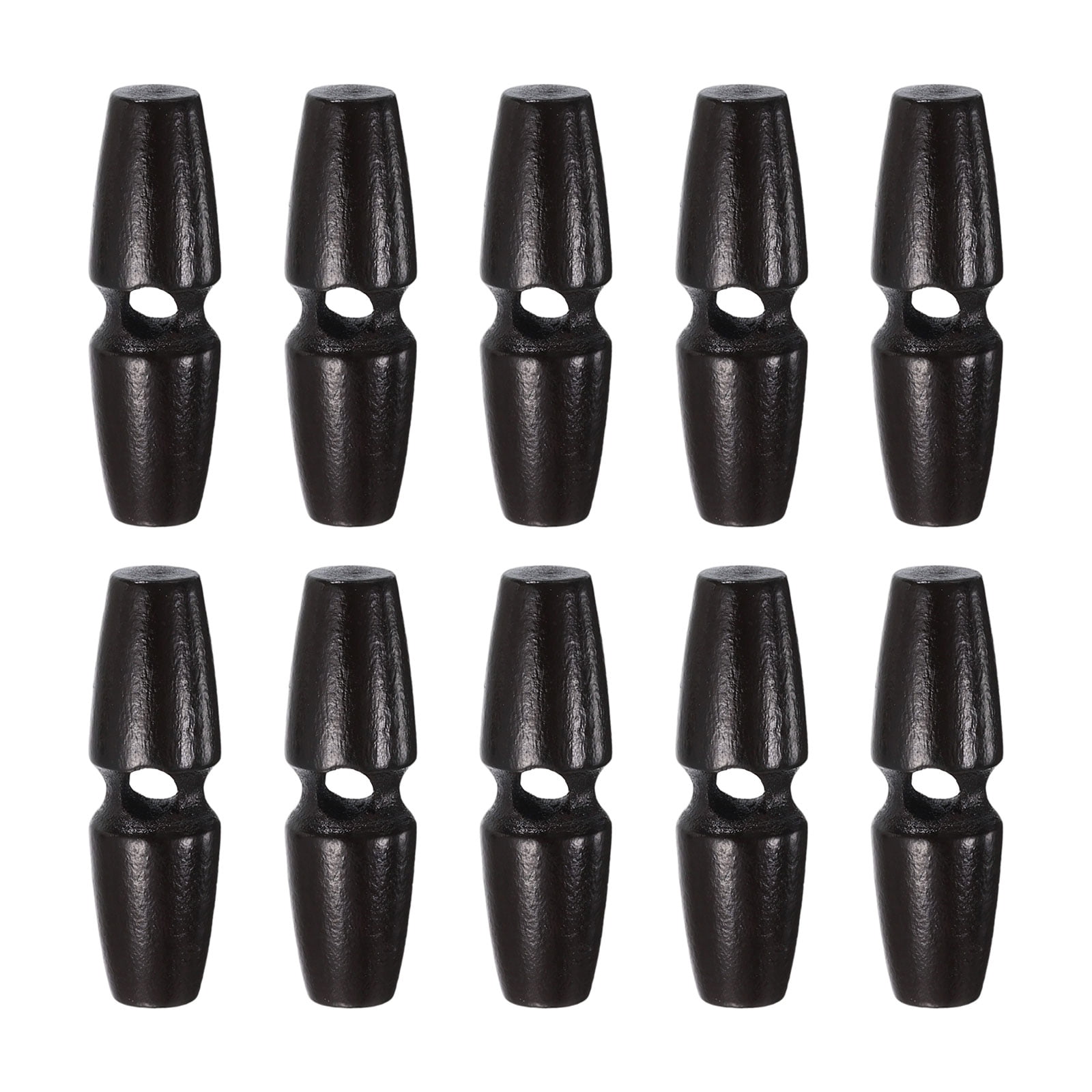 Uxcell 10pcs Wooden Toggle Buttons 40mm / 1.6" Single Hole Wood Olive ...