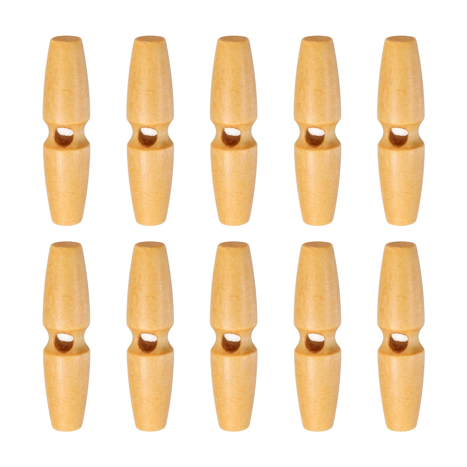 Uxcell 10pcs Wooden Toggle Buttons 60mm / 2.4" Single Hole Wood Olive ...