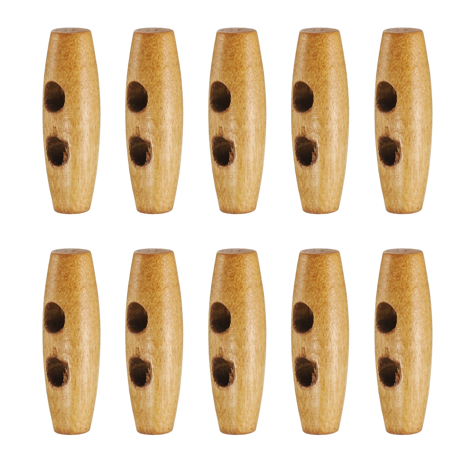 Uxcell 10pcs Wooden Toggle Buttons, Olive Wood Sewing Buttons, 30mm / 1 ...