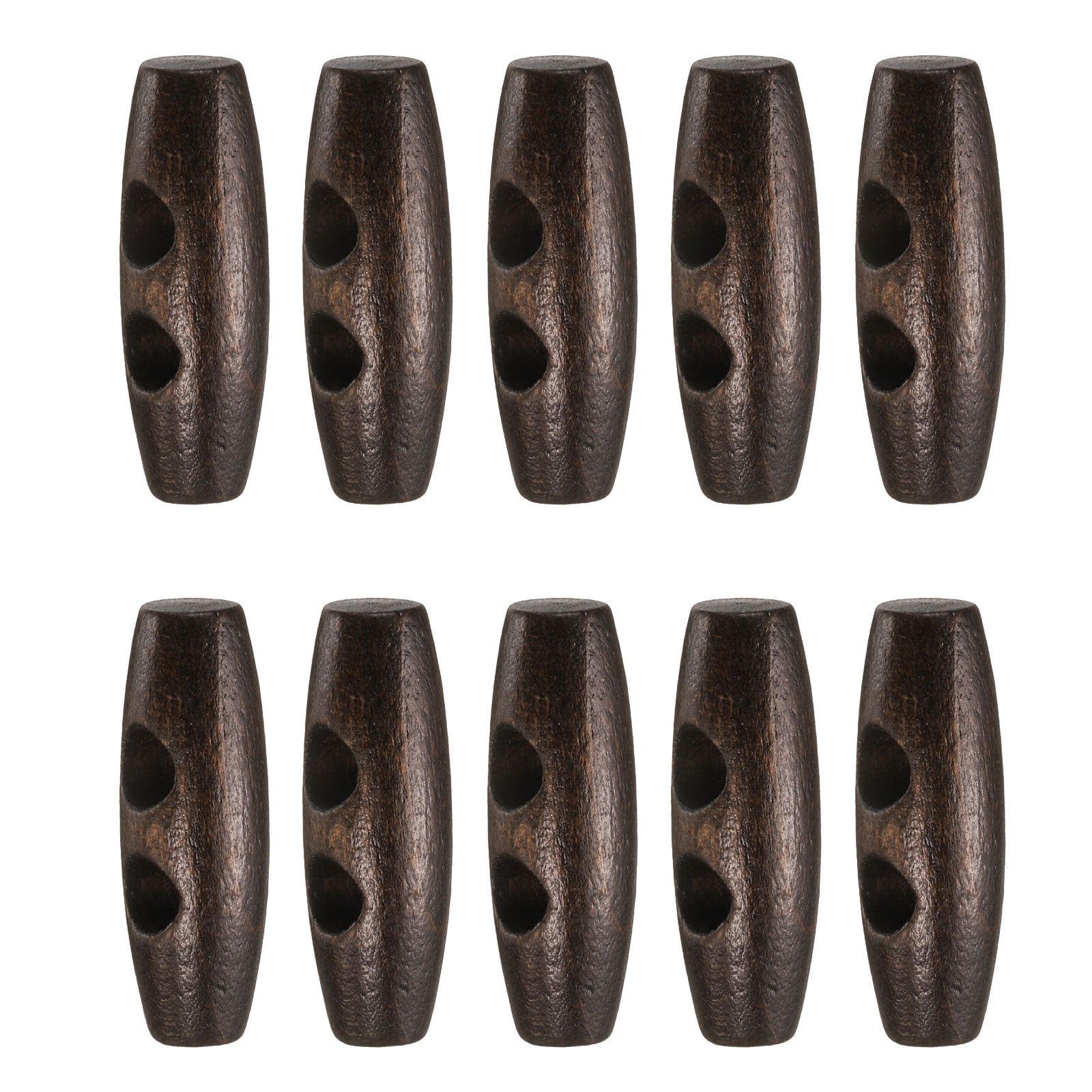 Uxcell 10pcs Wooden Toggle Buttons, Olive Wood Sewing Buttons, 30mm / 1 ...