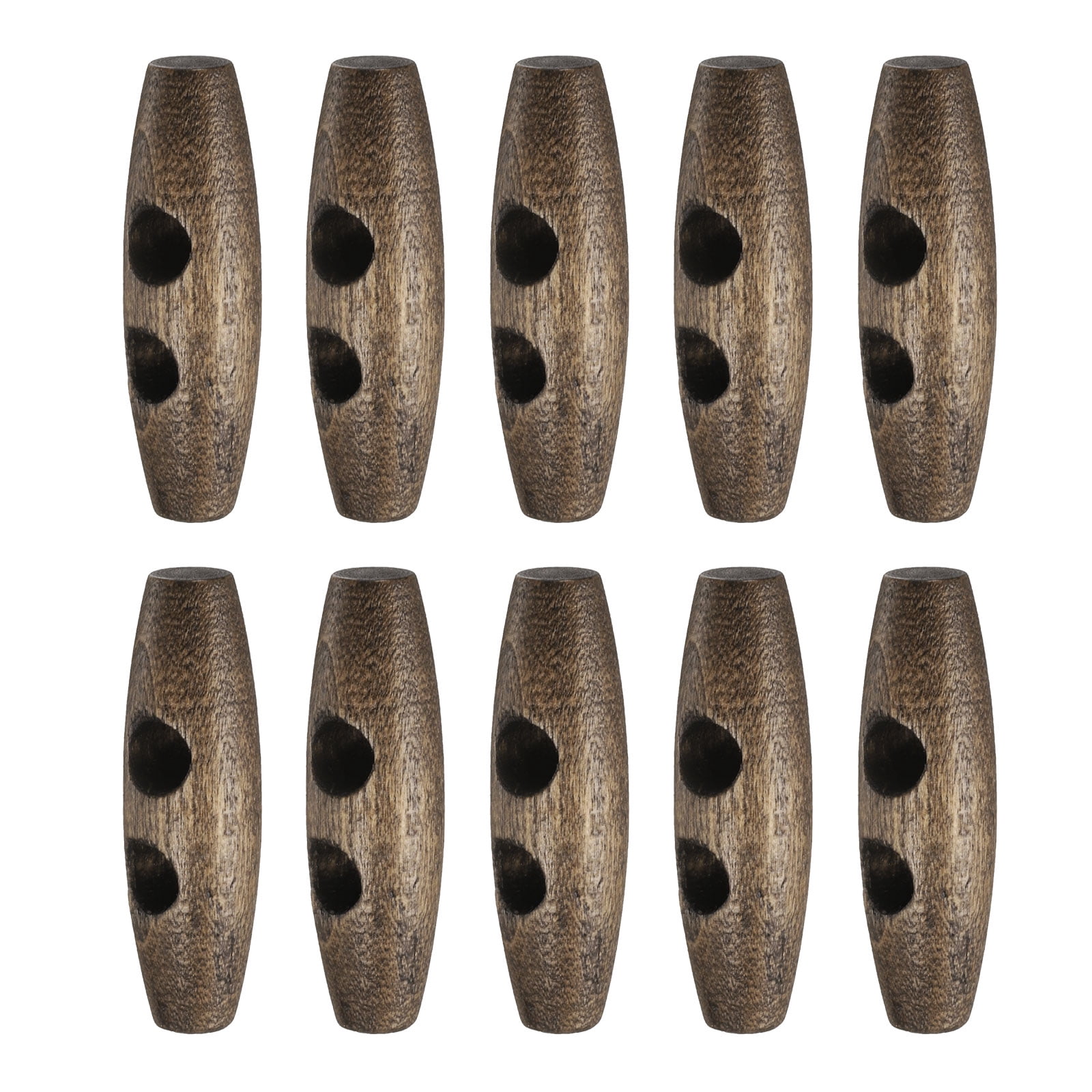 Uxcell 10pcs Wooden Toggle Buttons, Olive Wood Sewing Buttons, 40mm / 1 ...