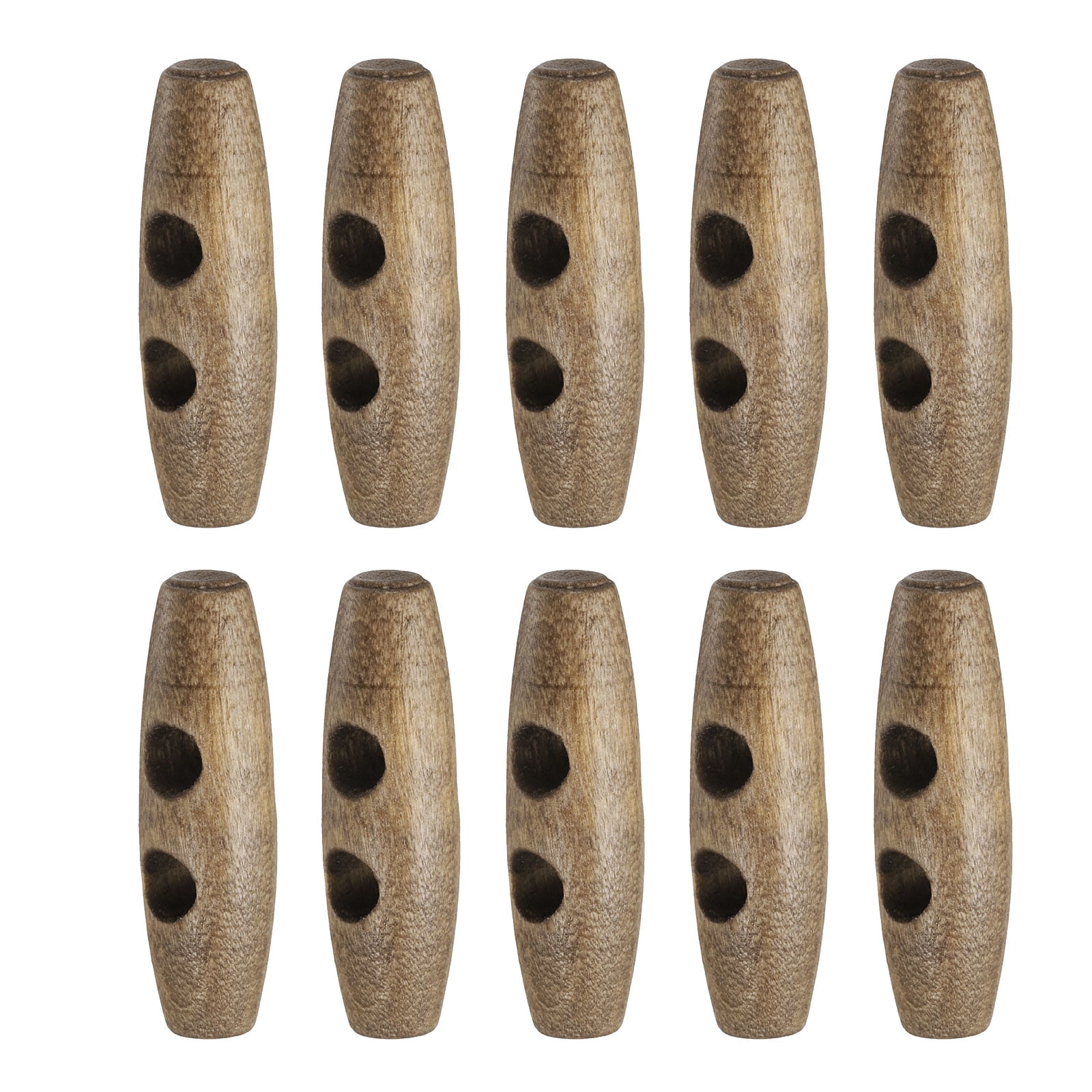 Uxcell 10pcs Wooden Toggle Buttons, Olive Wood Sewing Buttons, 40mm / 1 ...
