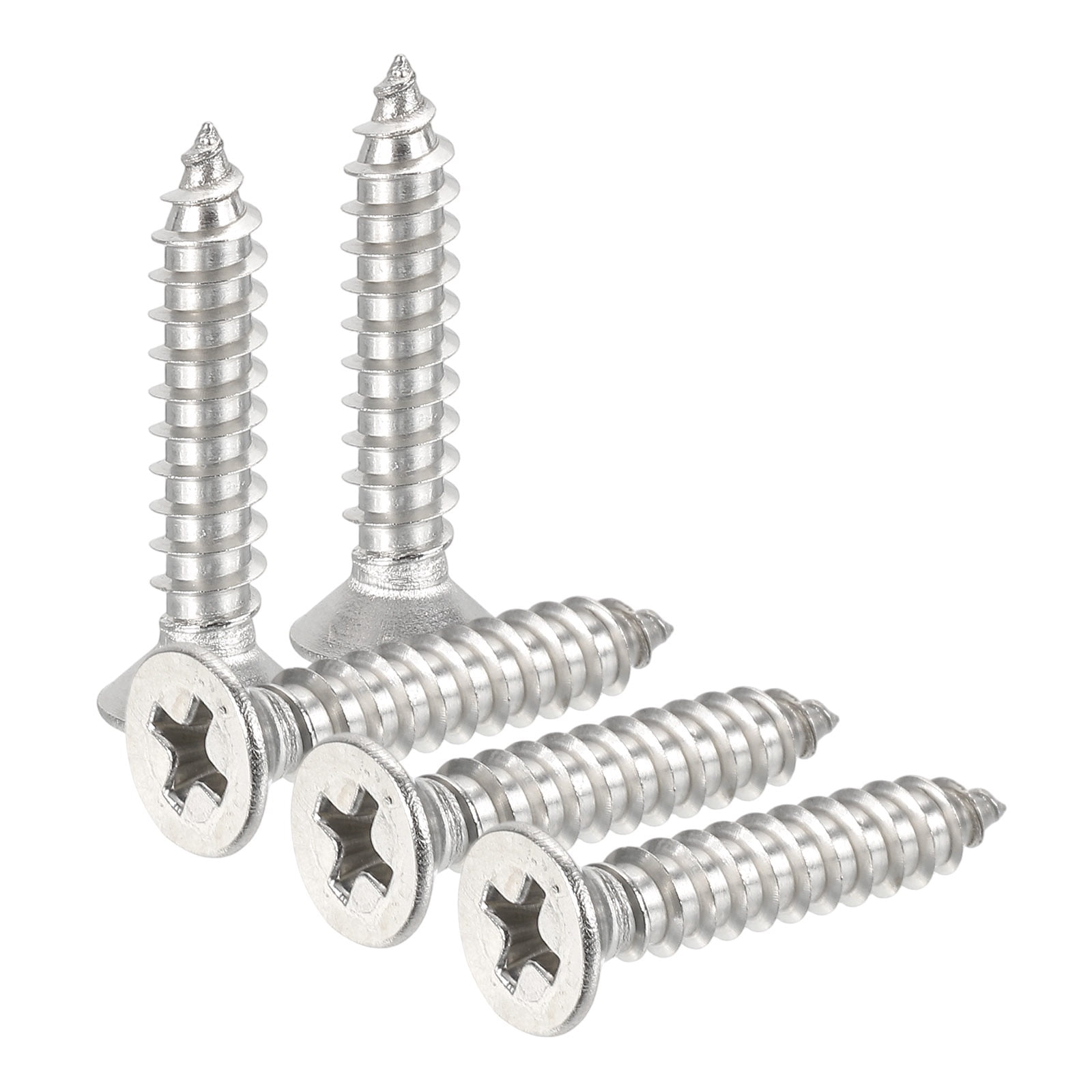 Uxcell Flat Head Sheet Metal Screws, less Steel Phillips Drive Self Tapping Wood Screws for ...