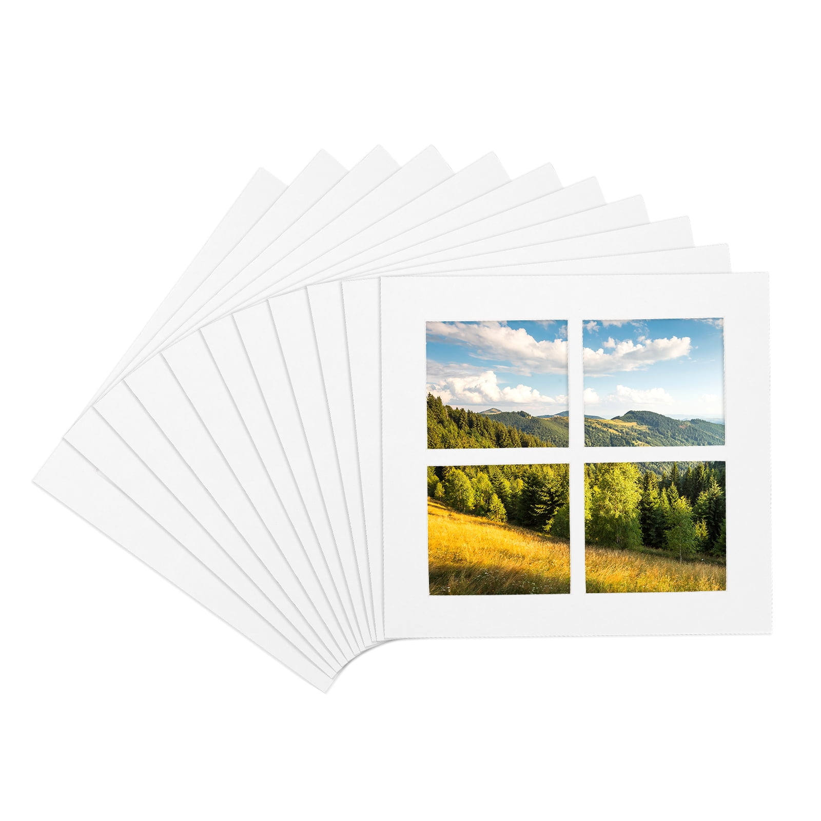Uxcell 10x10 Mat for 3.5x3.5 Photo, 11 Pack Precut Acid-Free Mat Board ...