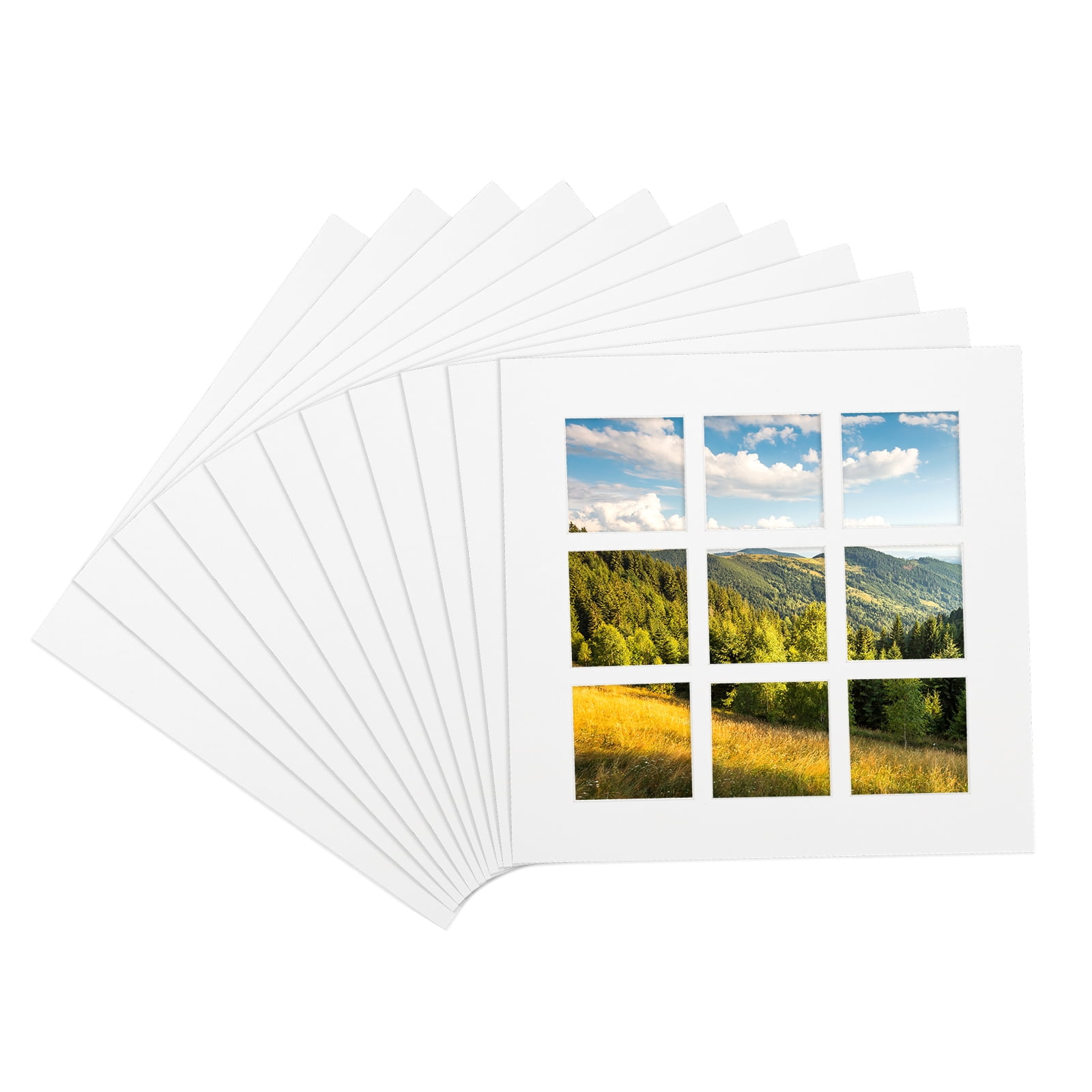 Uxcell 10x10 Mat for 2x2 Photo, 11 Pack Precut Acid-Free Mat Board ...